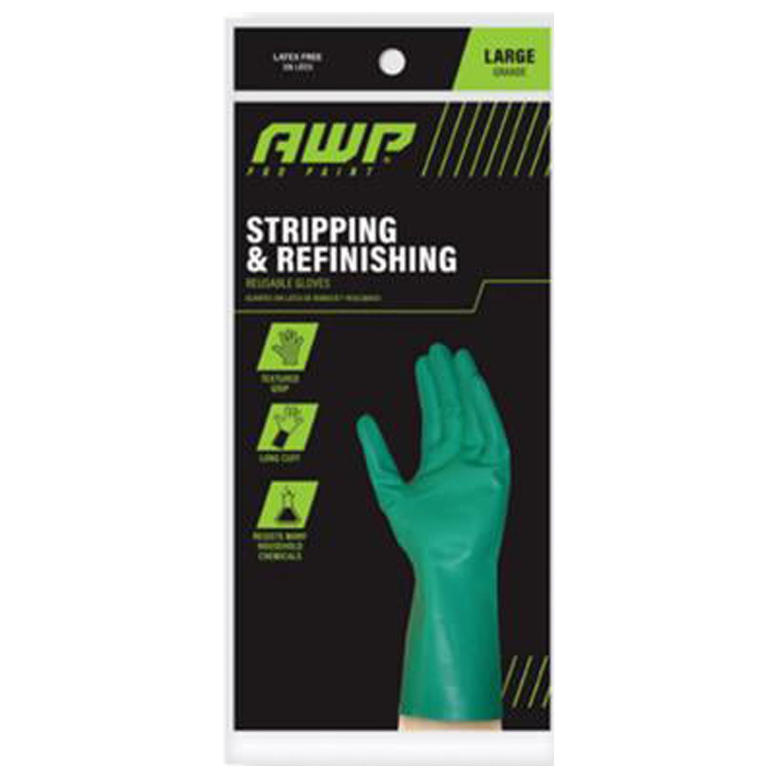 AWP 49542-28 Heavy Duty Nitrile Painting, Stripping Gloves, L ...