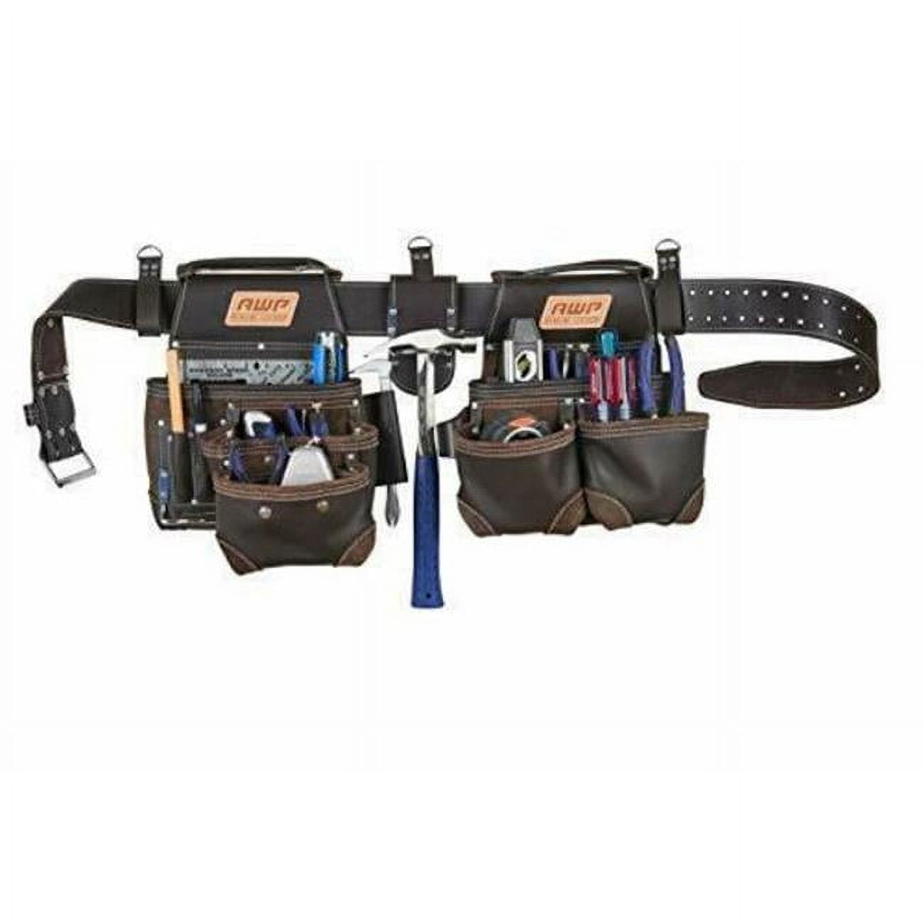 AWP Leather Tool Rig Belt - Multipurpose Work Carpenter Pouches with ...