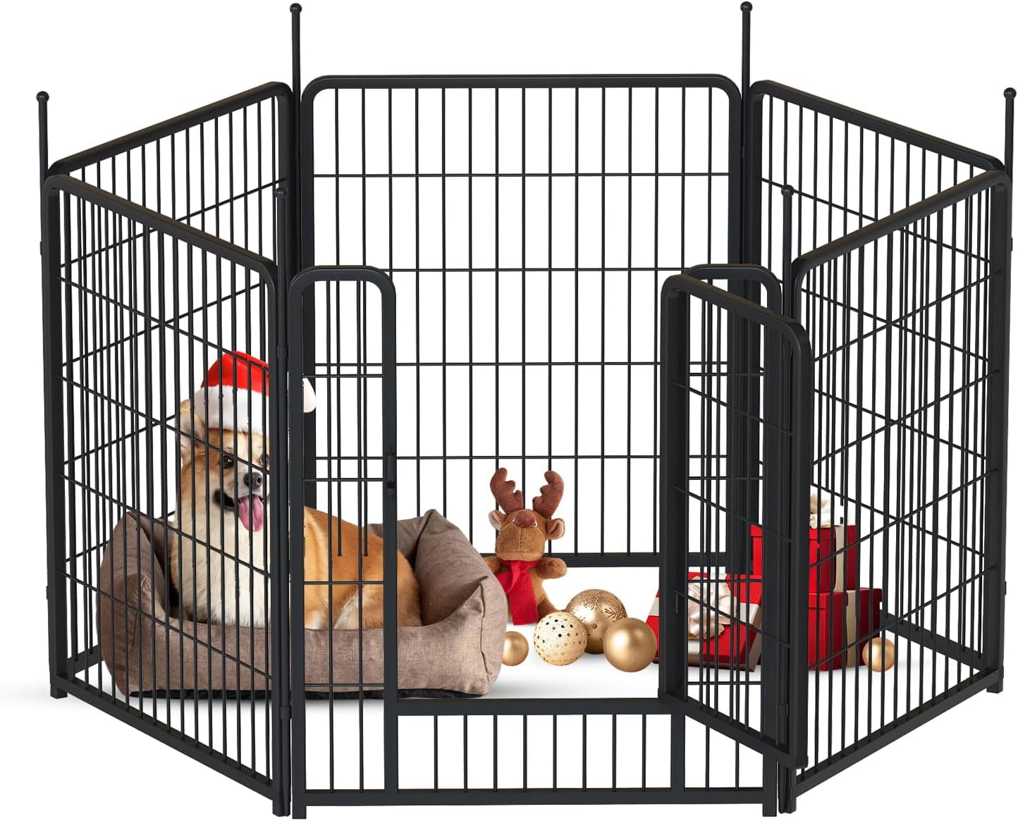 AWQM 32'' Dog Playpen Indoor/Outdoor, 8 Panels Metal Dog Fence with ...