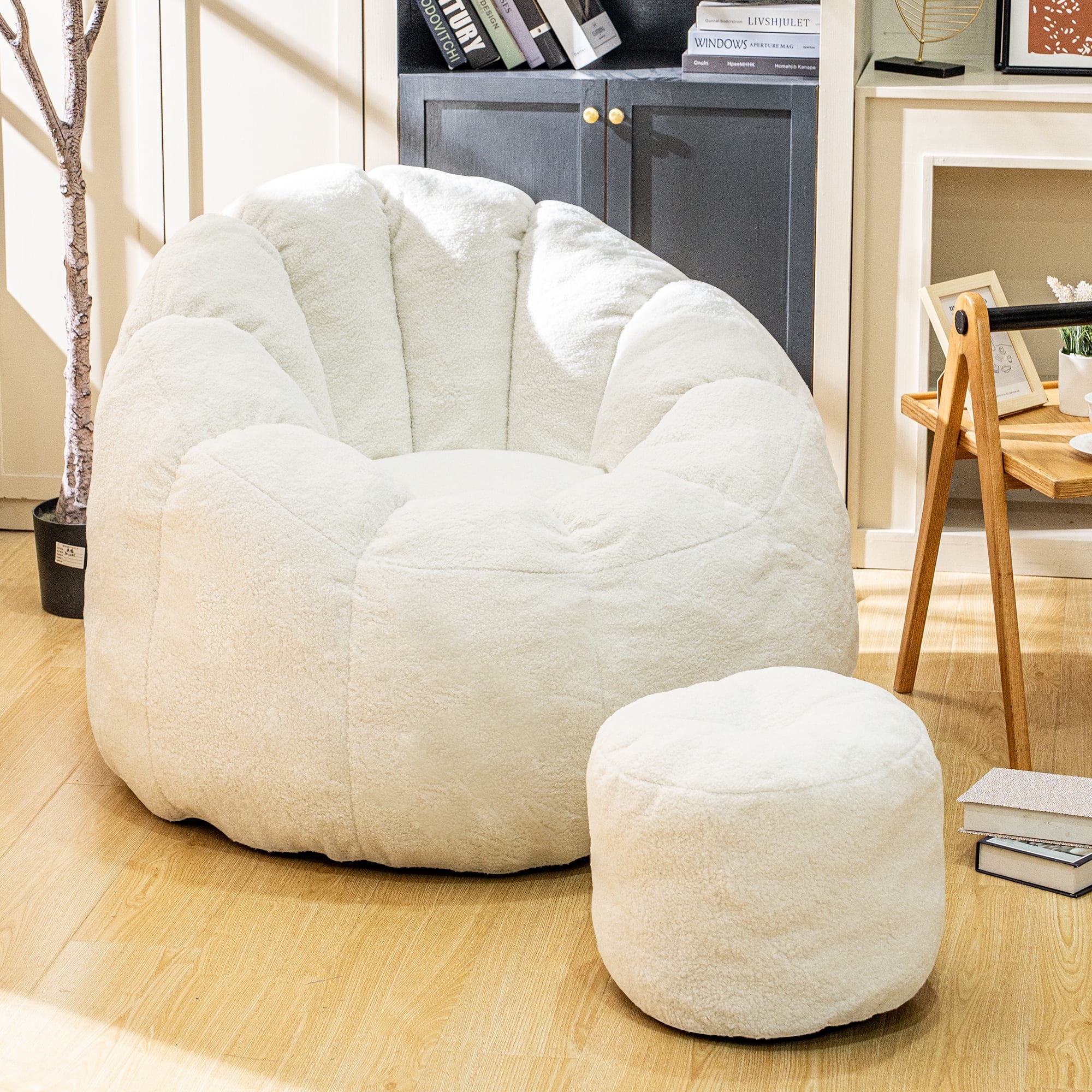 AWQM Adult Ultra Soy Sack Sofa Chair with Footrest, High-End Plush ...