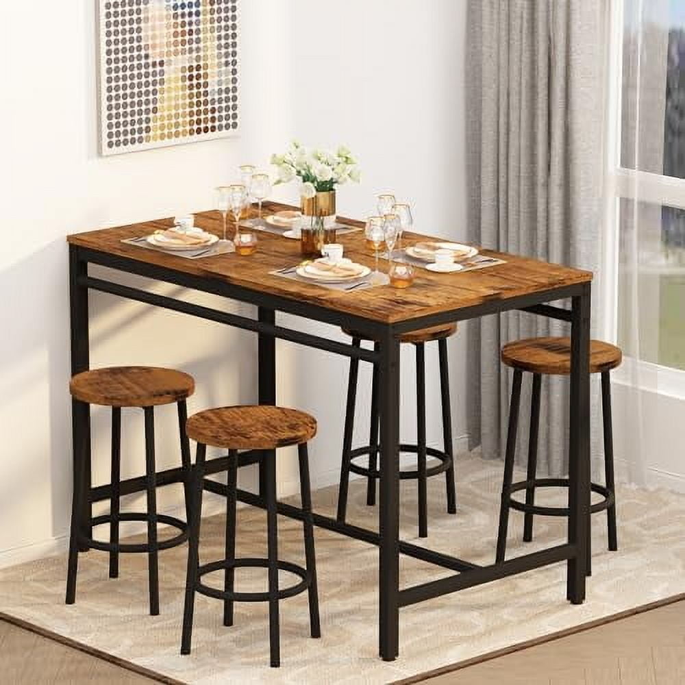 AWQM Bar Table Set, Kitchen Table and Chairs for 4, Industrial Counter ...