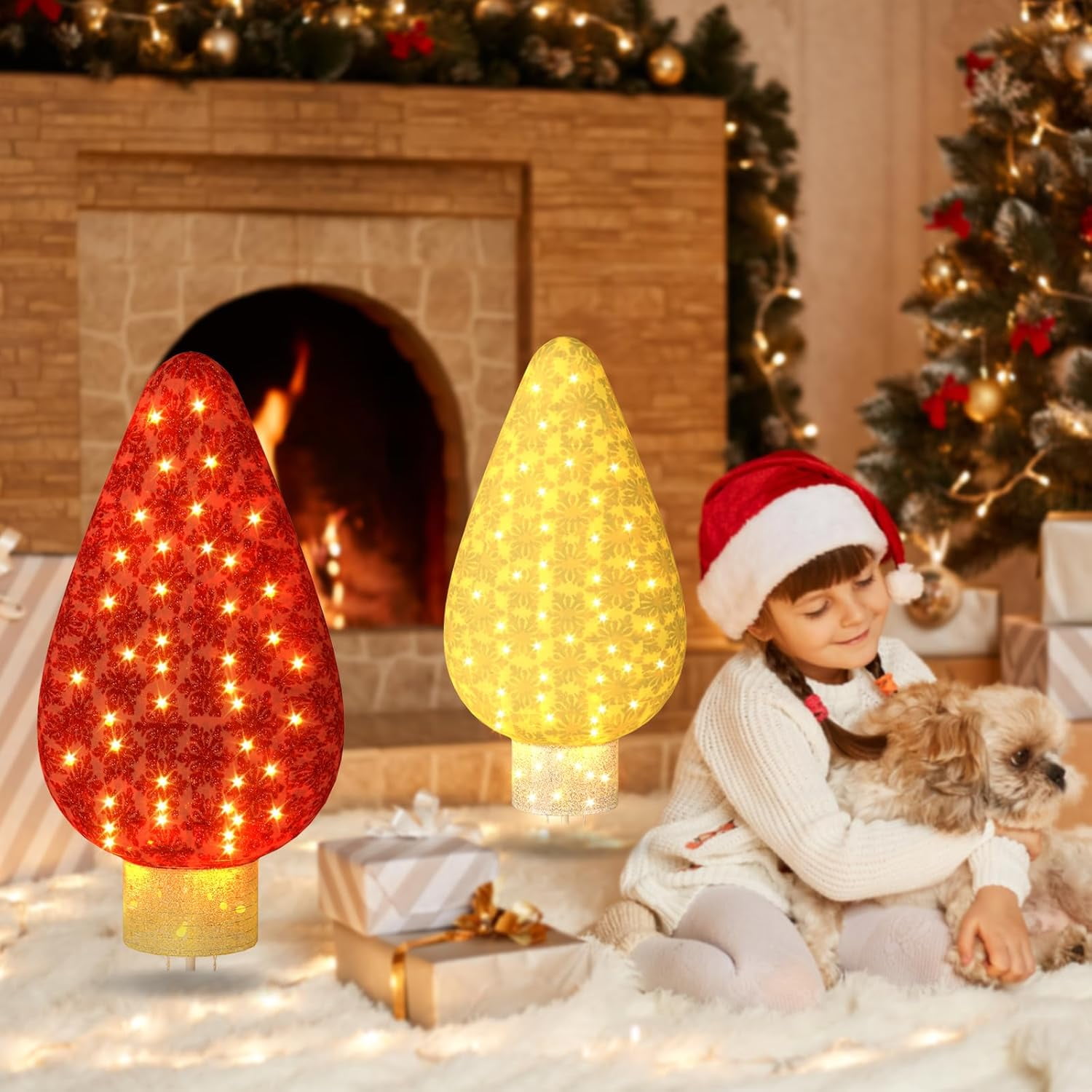 AWQM Christmas Lighted Holiday Lamp Displays for Indoor and Outdoor ...