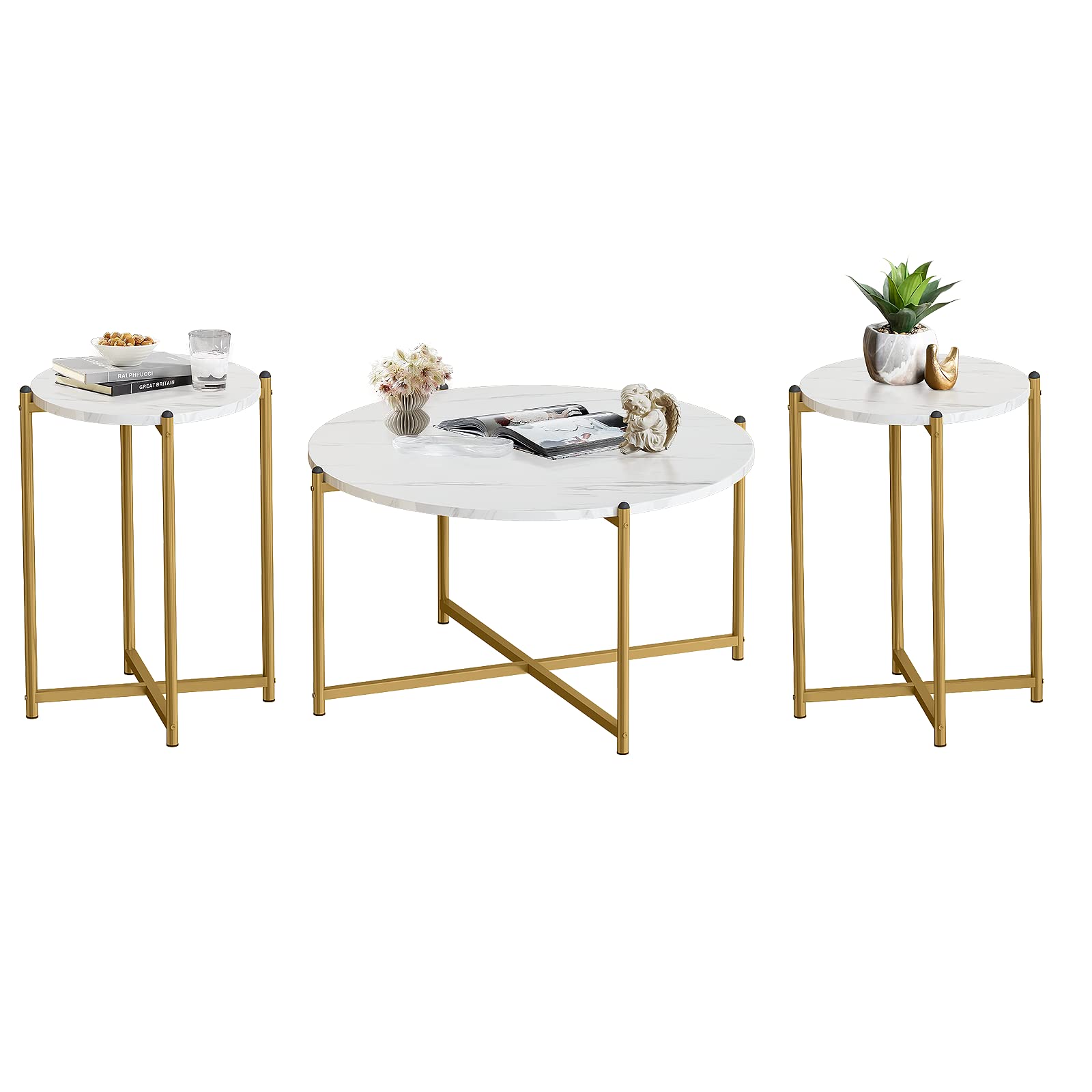 Furinno Camus Modern Living Room Table Set with One Coffee Table and ...