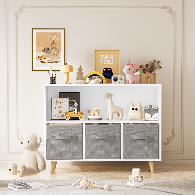 AWQM Kid's Toy Box Bookshelf Furniture, Multi-Functional Storage ...