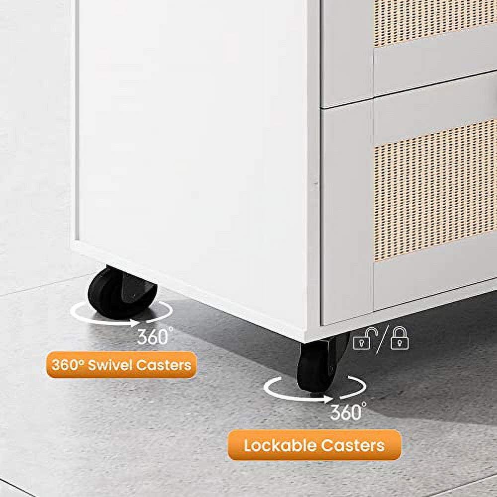 AWQM Wood Filing Cabinet with Lock,3 Drawers Office Storage Cabinet ...