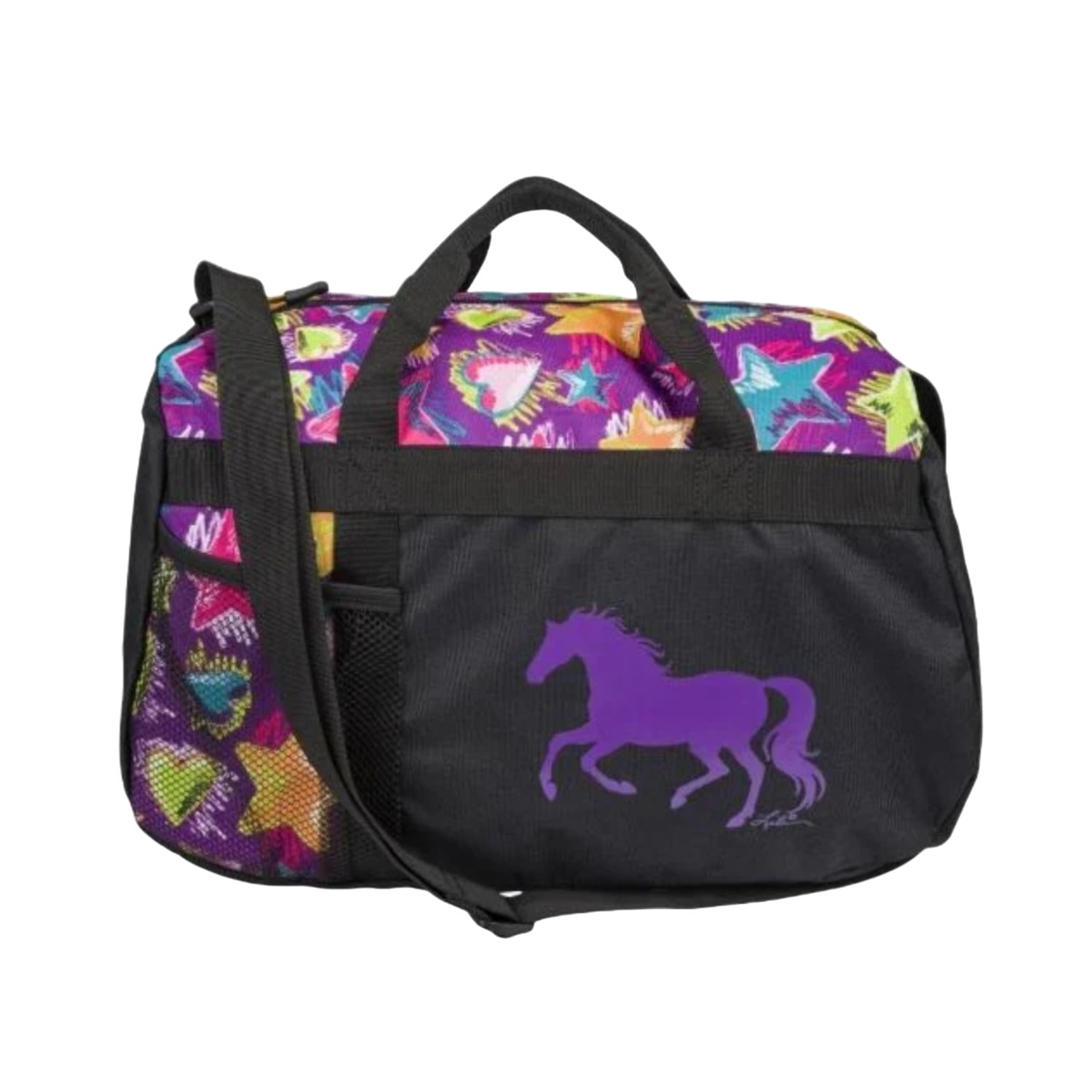 AWST Int'l "Lila" Galloping Horse Stars Hearts Purple Duffle Bag 63 ...