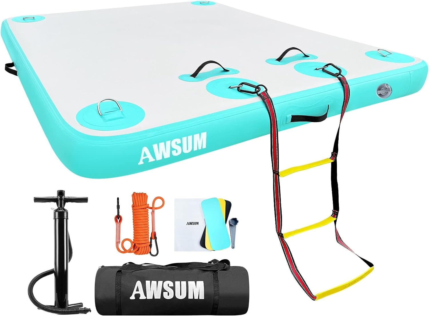 AWSUM Inflatable Floating Dock Air Dock Platform Floating Island Raft ...