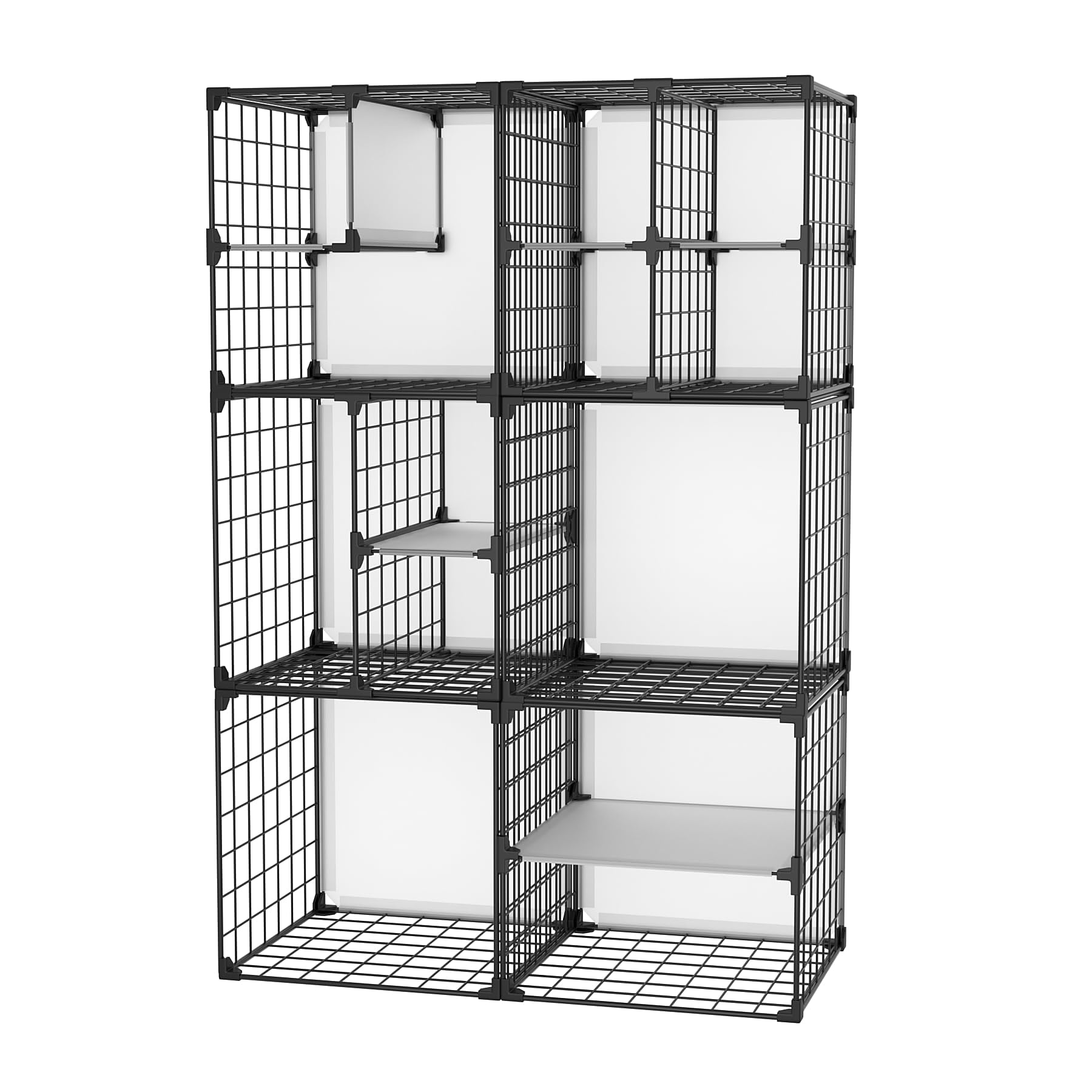 AWTATOS Wire Grid Storage Shelves, Stackable 6 Cube Storage Shelf ...