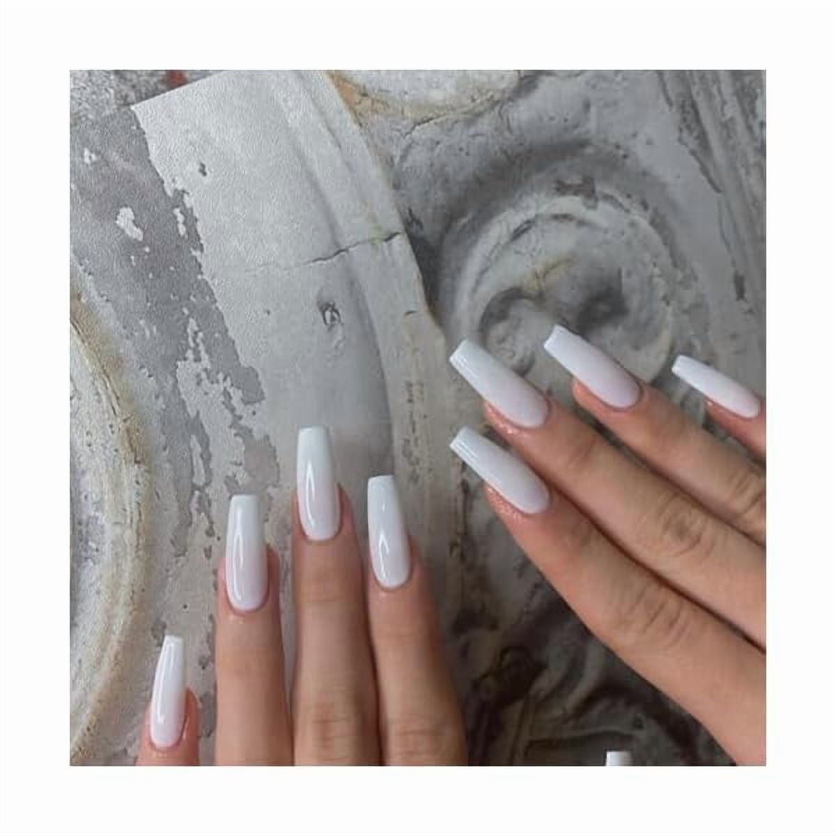 AWTO Press on Nails Medium Length Acrylic Fake Nails Coffin Press ons ...