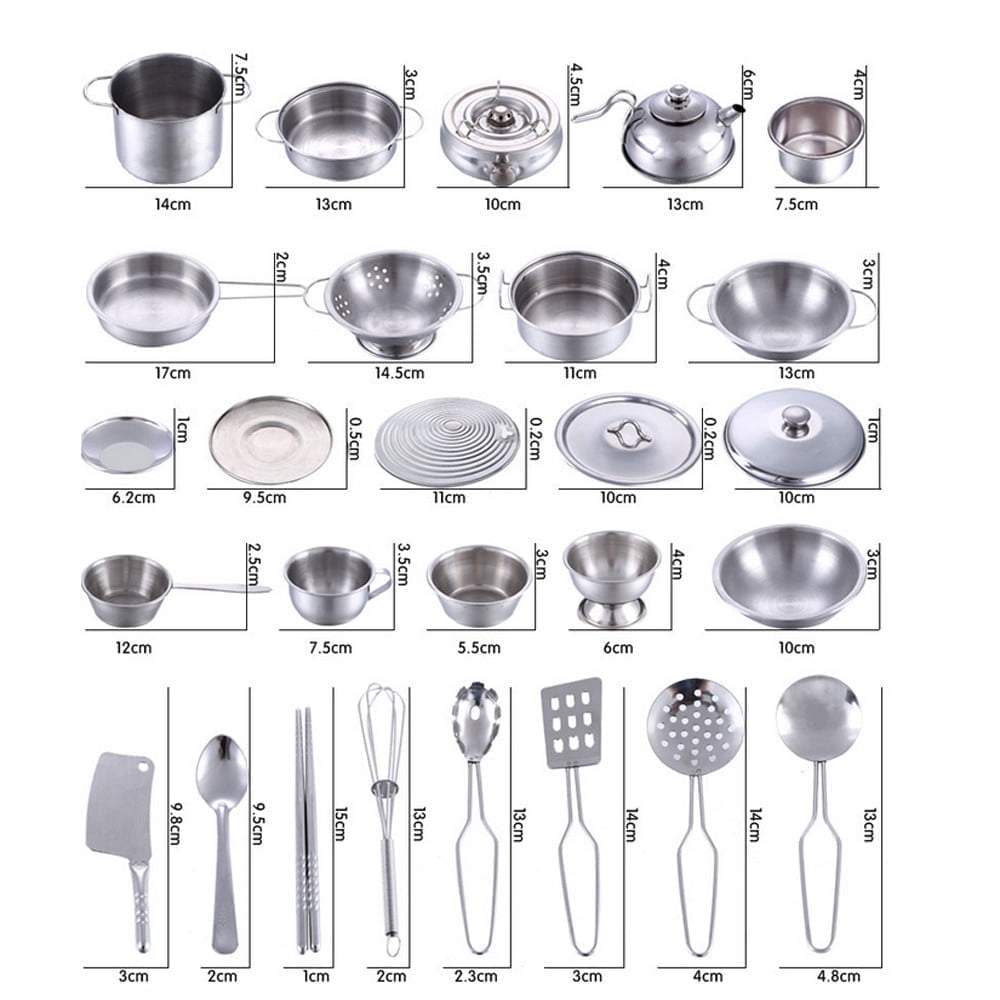 AWULZFENGGG 16 Pcs Set Kids Play Kitchen Toys Cookware Cooking Utensils ...