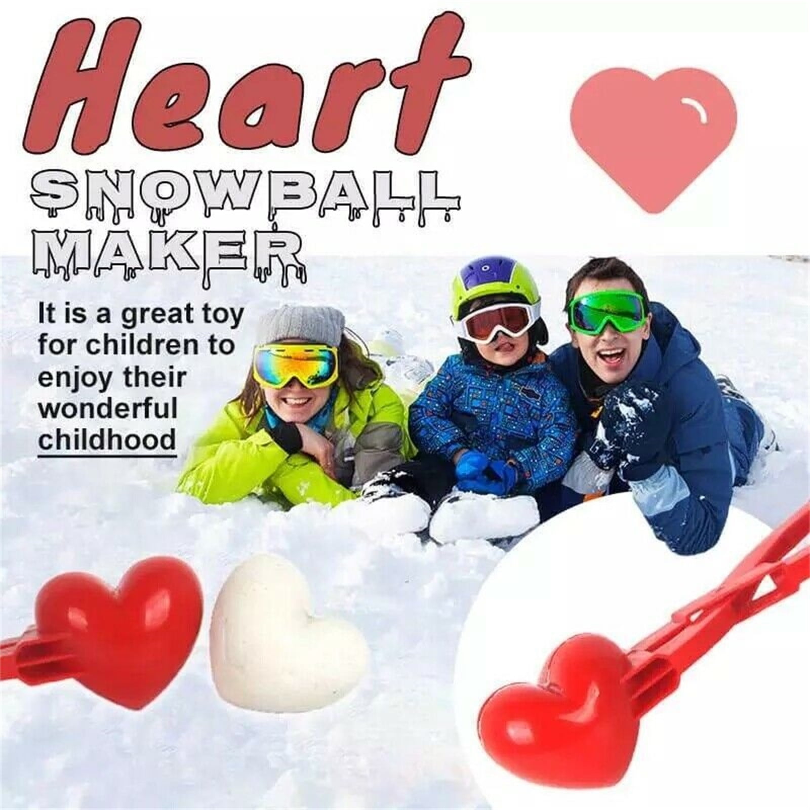 AWULZFENGGG Heart Snowball Maker Winter Snowball Maker Clip Kids ...