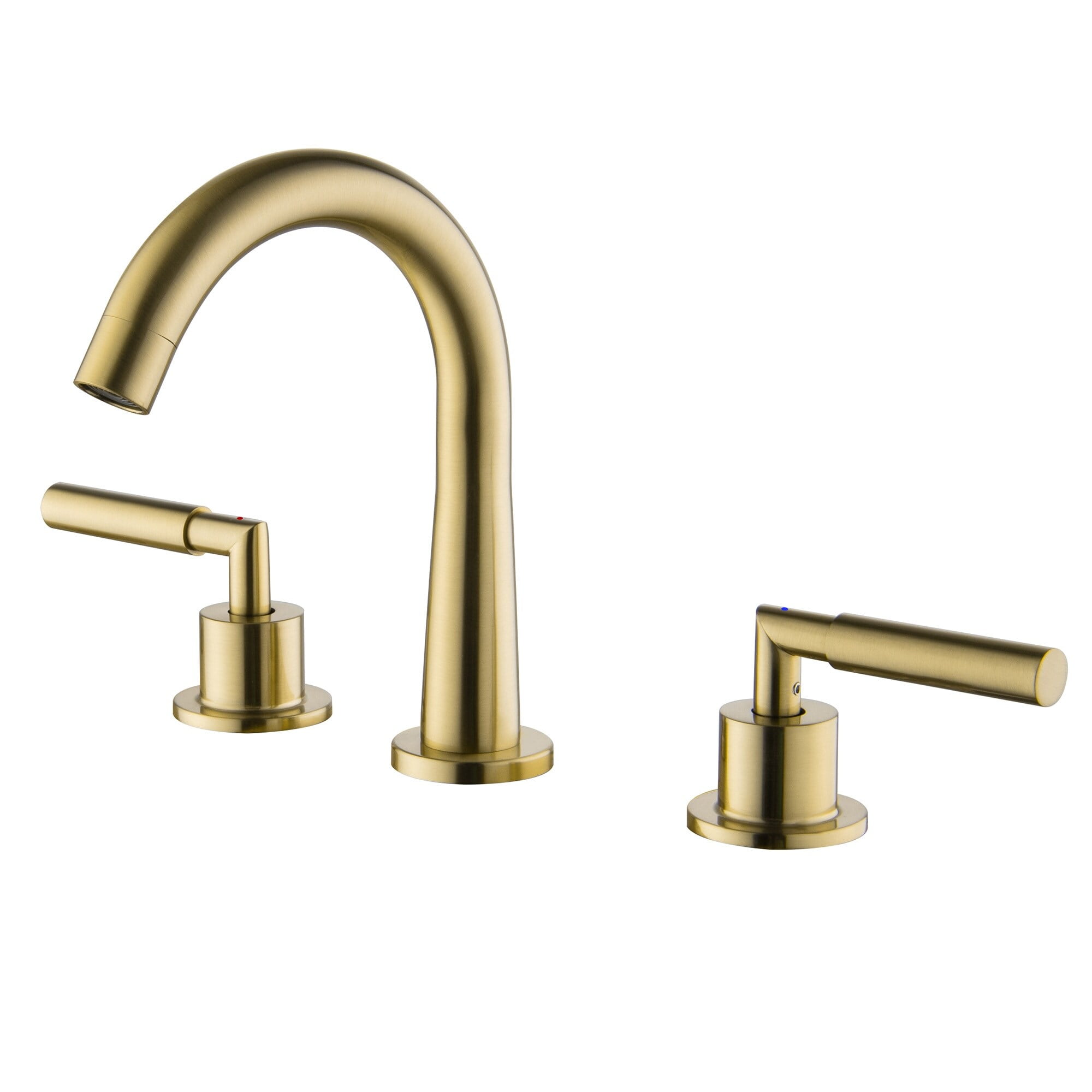 AWZTOO 8 Inch Widespread Bathroom Sink Faucet Brushed Gold Bathroom ...