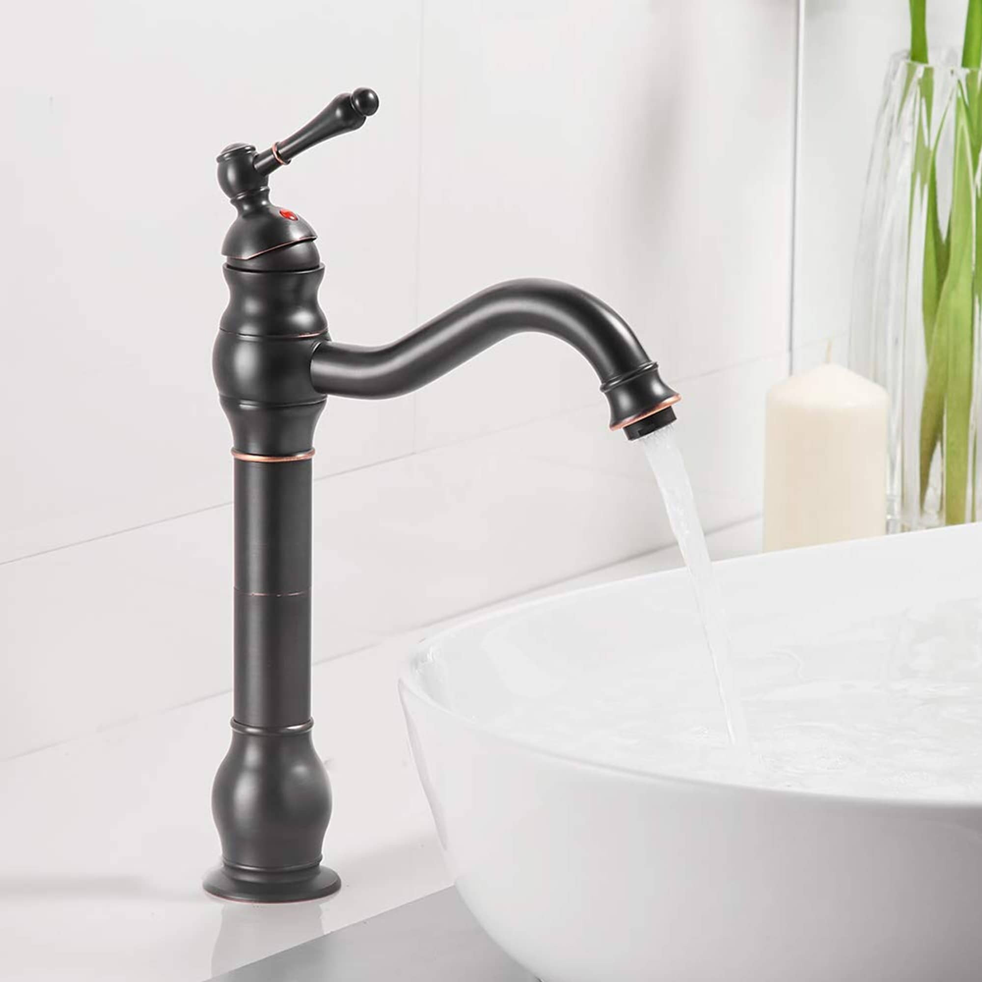AWZTOO Single Handle Bathroom Vessel Faucet With Drain Assembly Single ...