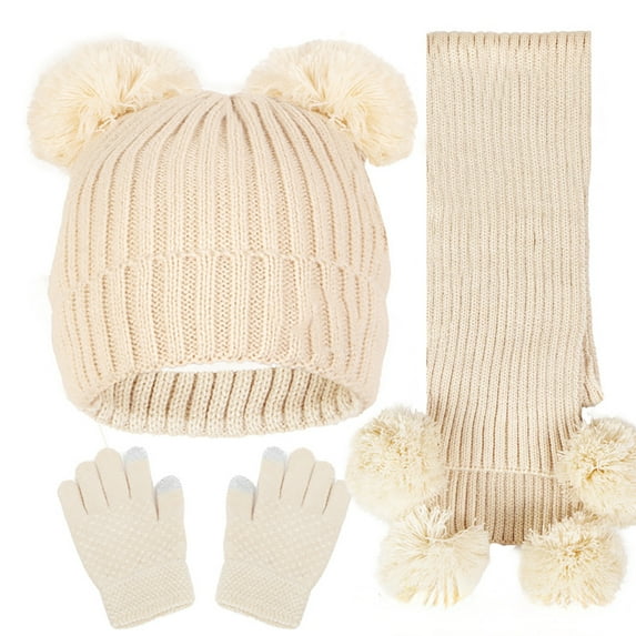 AWZXDE 2026 Solid Color Jacquard Kids Hat And Long Scarf Set Winter ...