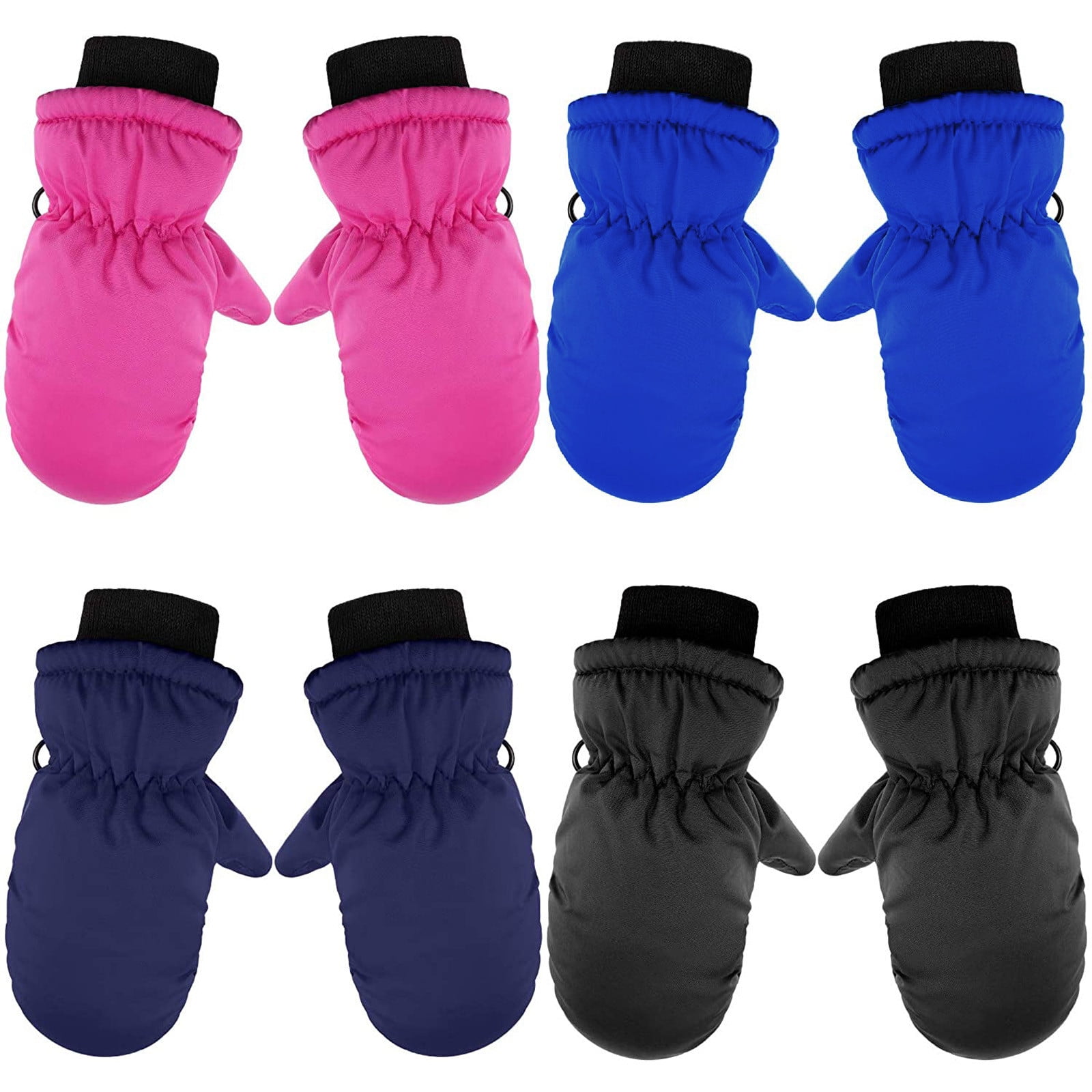 AWZXDE 4 Pairs Toddler Boys Girls Ski Mittens Warm Winter Gloves for ...