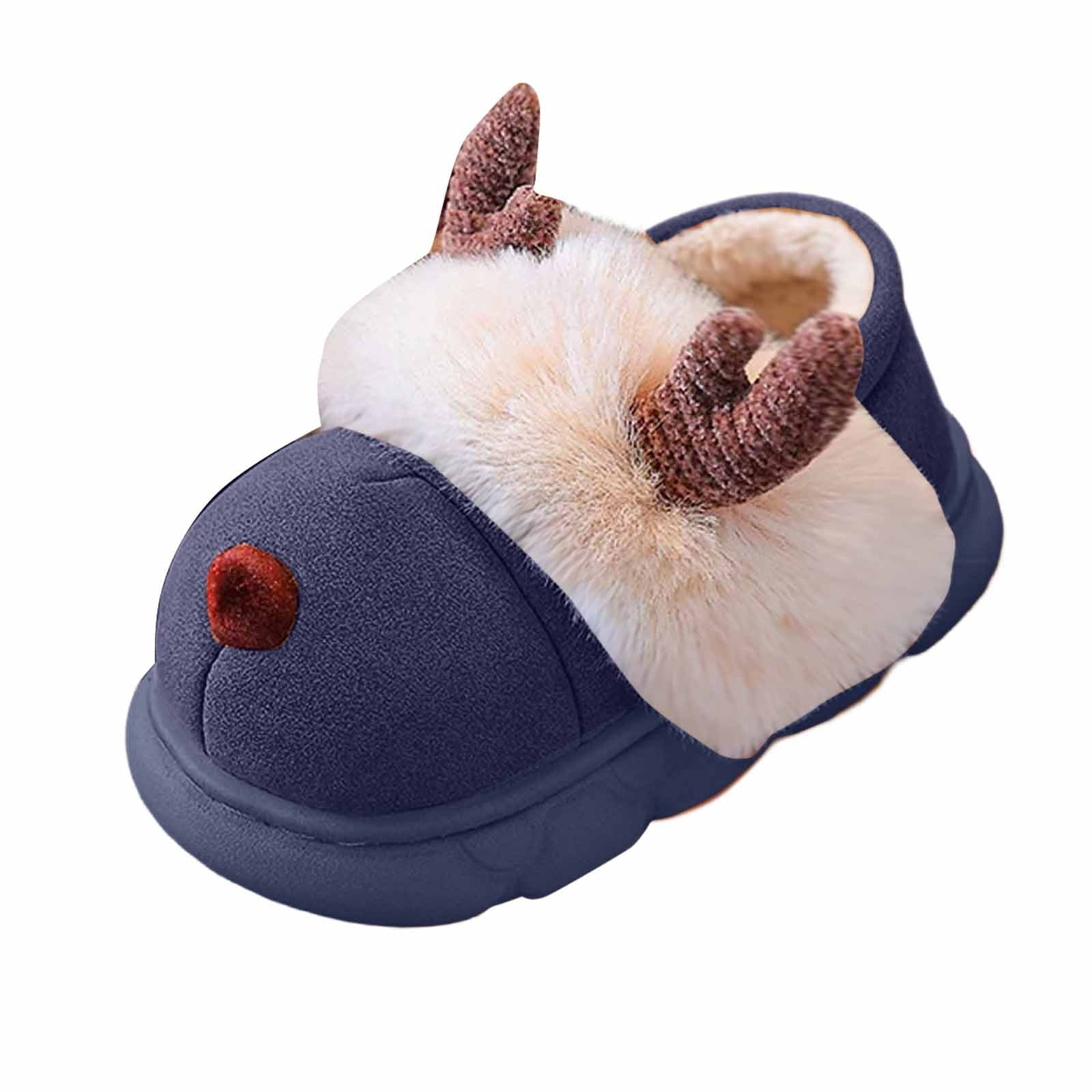 AWZXDE Adorable Cartoon Reindeer Girls Slippers With Soft Sole Warm ...