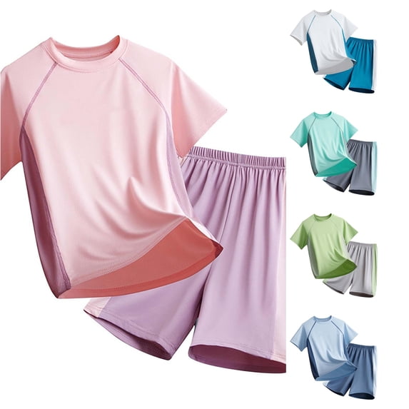 AWZXDE Boys Athletic Outfit Cool Comfort Performance Wear Two Piece ...
