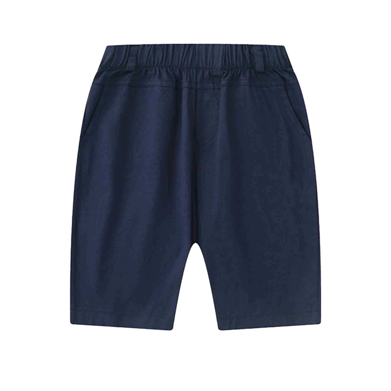 AWZXDE Boys Cotton Cargo Shorts For Boys 7 Inch Inseam Casual Loose Fit ...