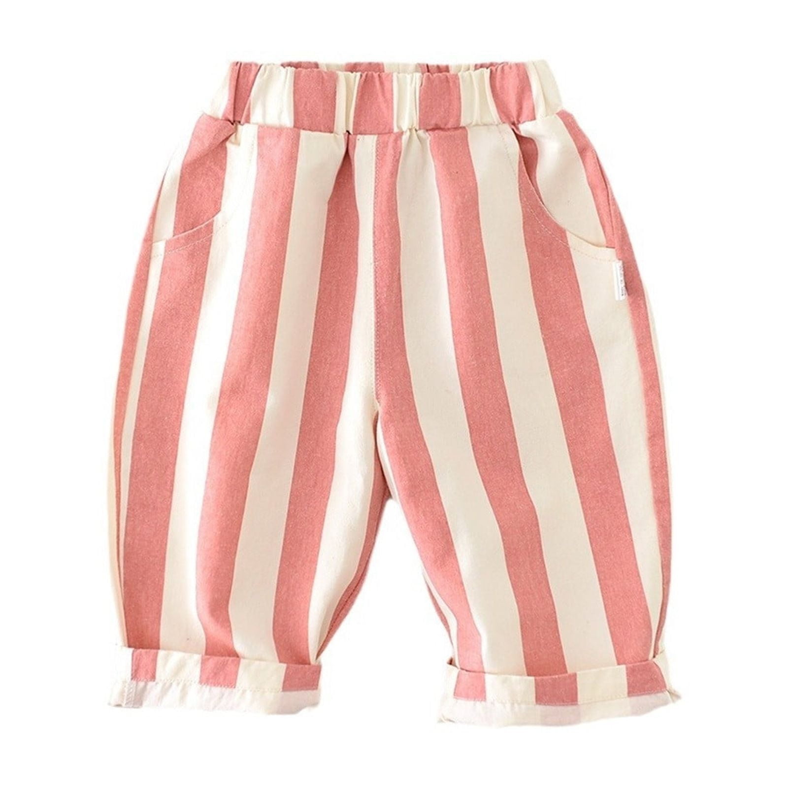 AWZXDE Boys Cute Striped Casual Pants with Pockets, Adorable Loose-Fit ...