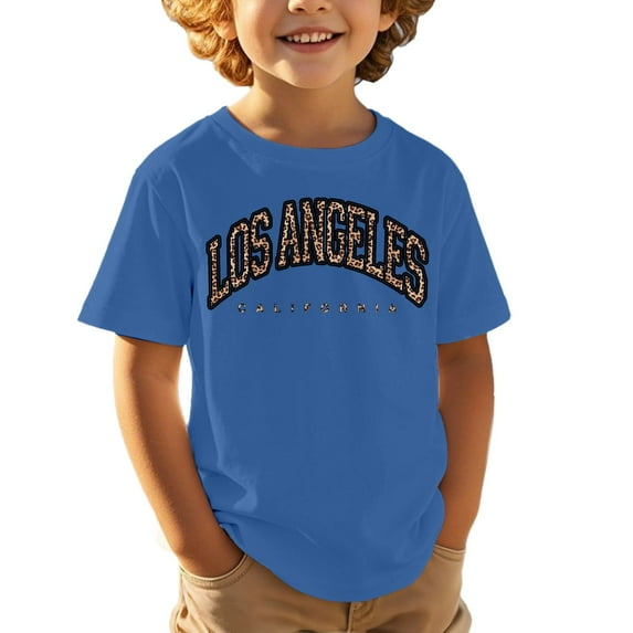 AWZXDE Boys Girls Fashion Letter Print Short Sleeve T Shirt Kids Casual ...