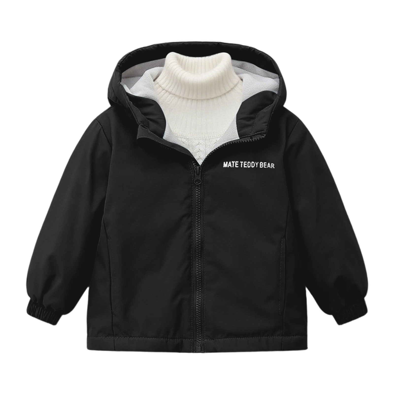 AWZXDE Boys and Girls Winter Solid Color Ski Jacket with Zipper Hooded ...