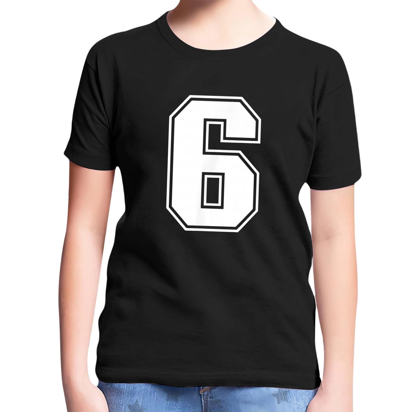 AWZXDE Boys Graphic Tee Short Sleeve Number Six Print Casual ...