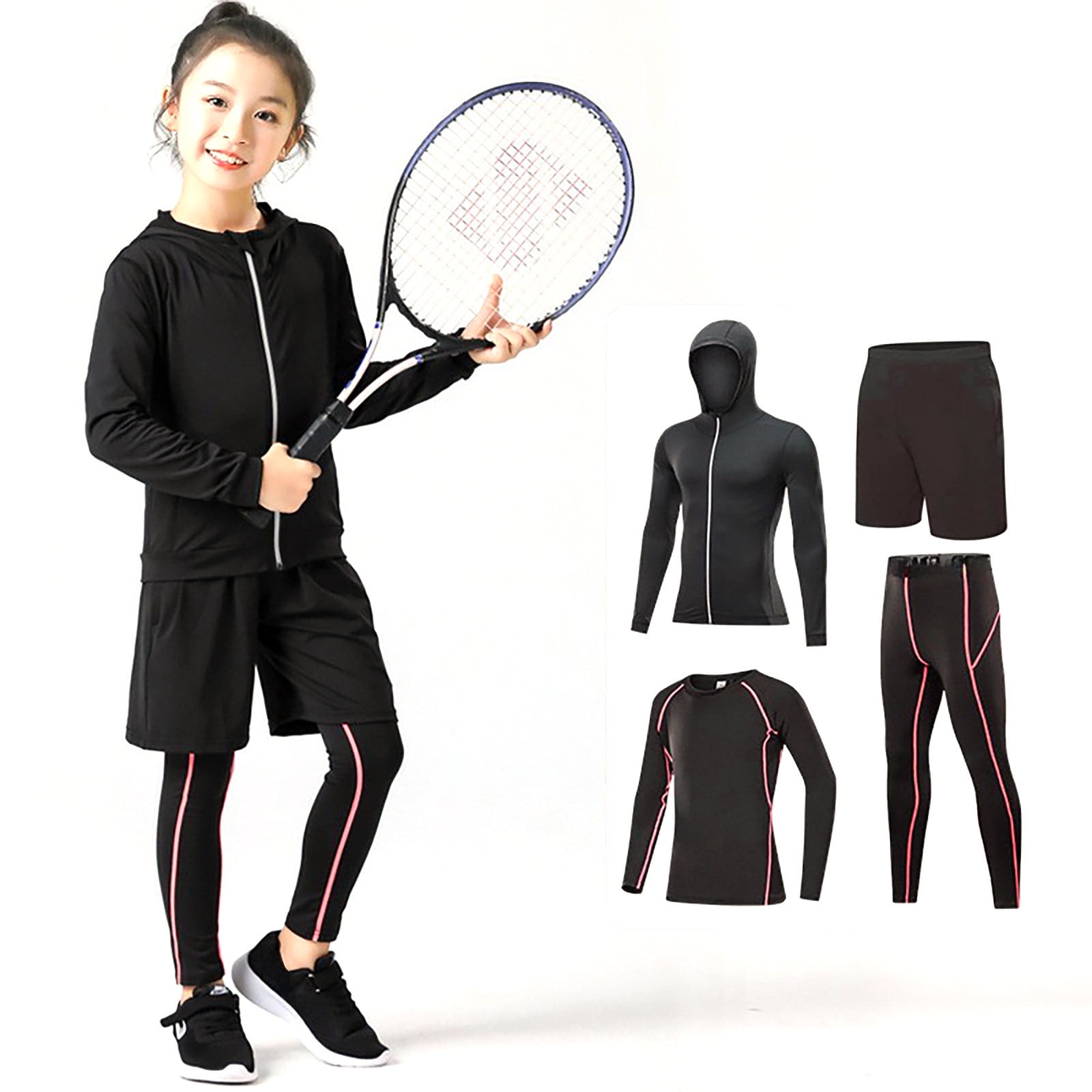 AWZXDE Boys Outfits Children Sportswear Tight Fit Set Basketball ...