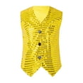 AWZXDE Boys Sequin Glitter Vest Top For Performance Stage Show Party ...