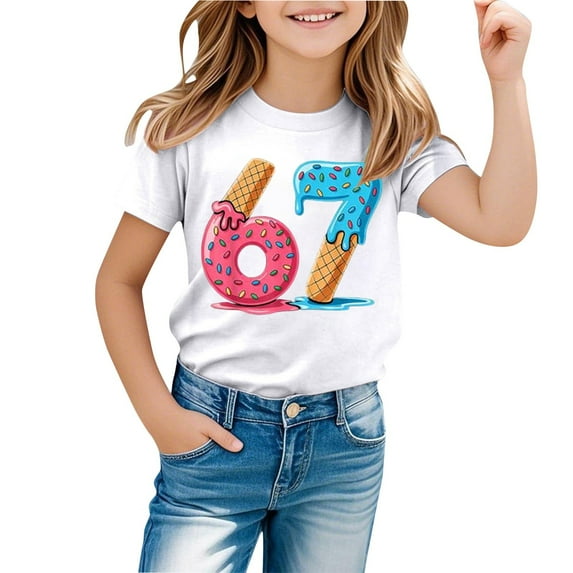AWZXDE Boys Short Sleeve T Shirt Fashion 67 Melting Dessert All Over ...
