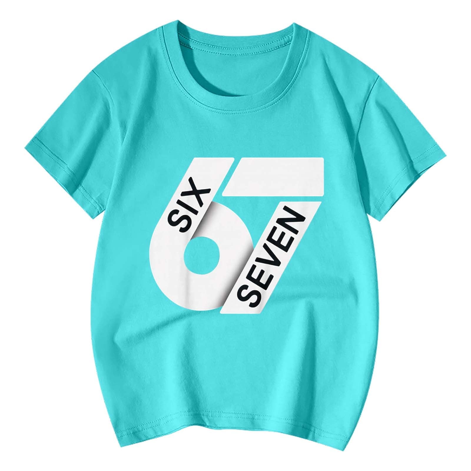 AWZXDE Boys Short Sleeve T Shirt Fashion 67 Print Round Neck Tee For ...