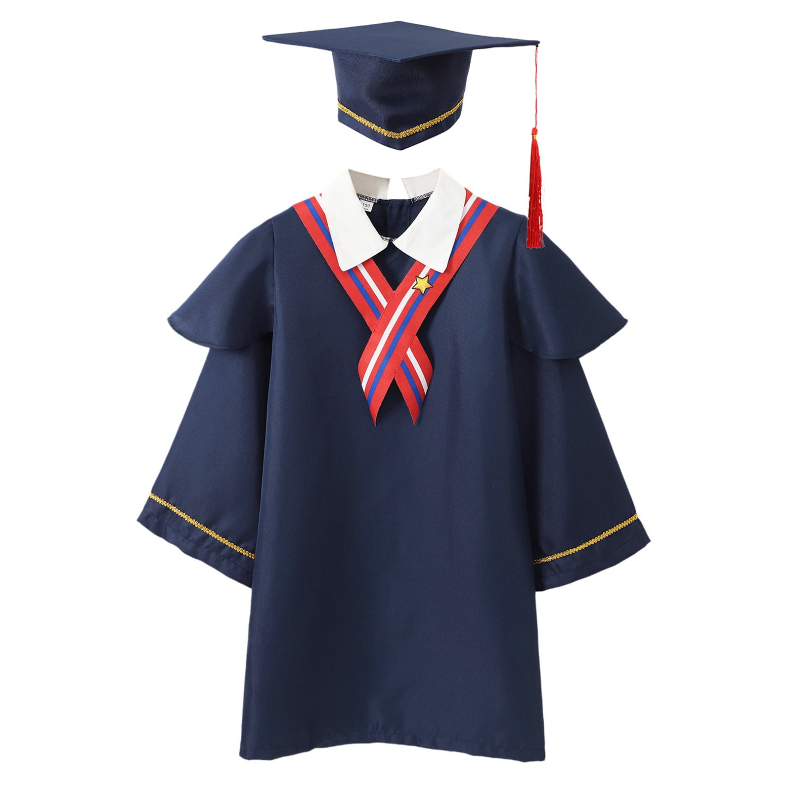 AWZXDE Boys Suits Kindergarten Graduation Gown Academic Dress Set for 4 ...