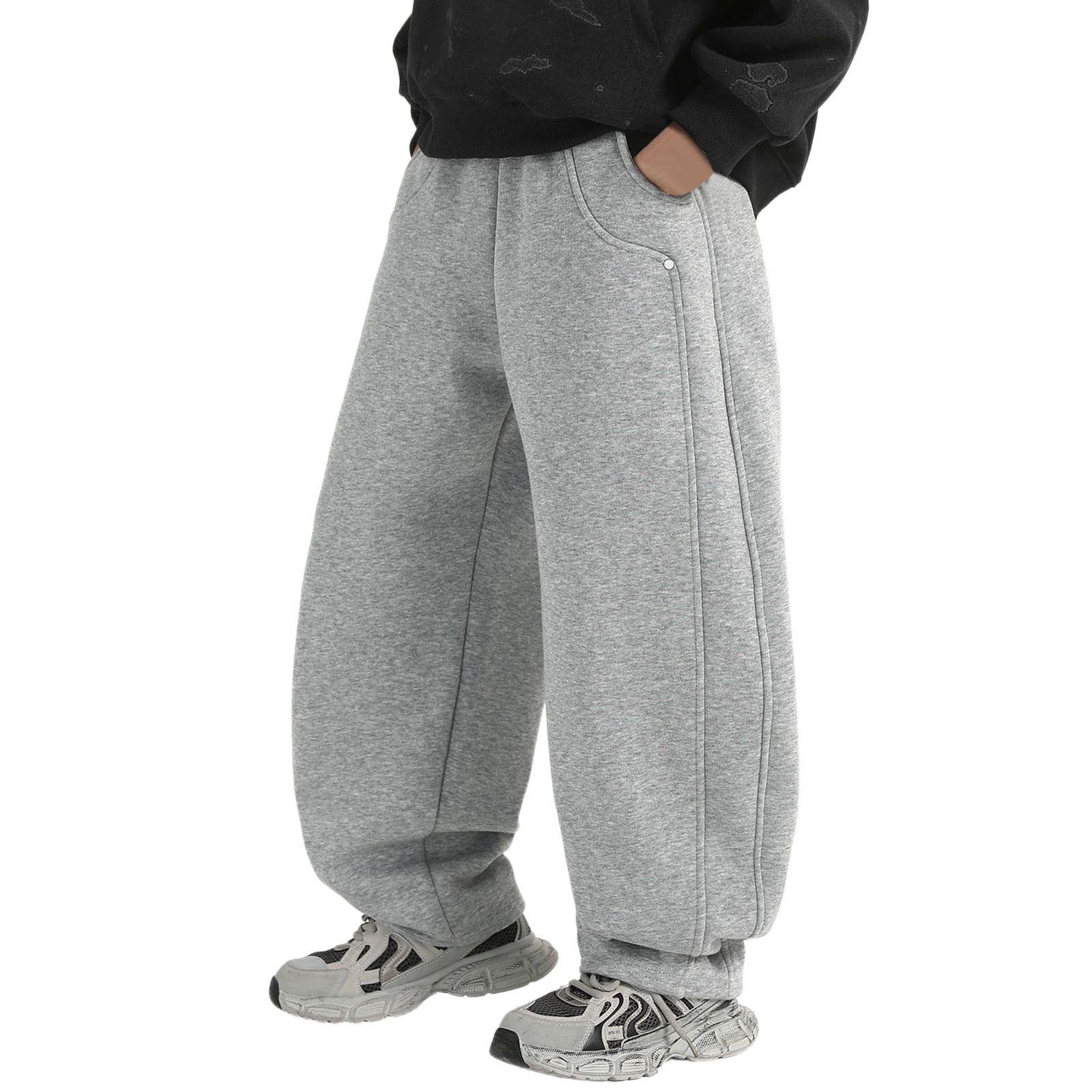 AWZXDE Boys Wide Leg Pants Solid Color Loose Fashion Versatile Casual ...