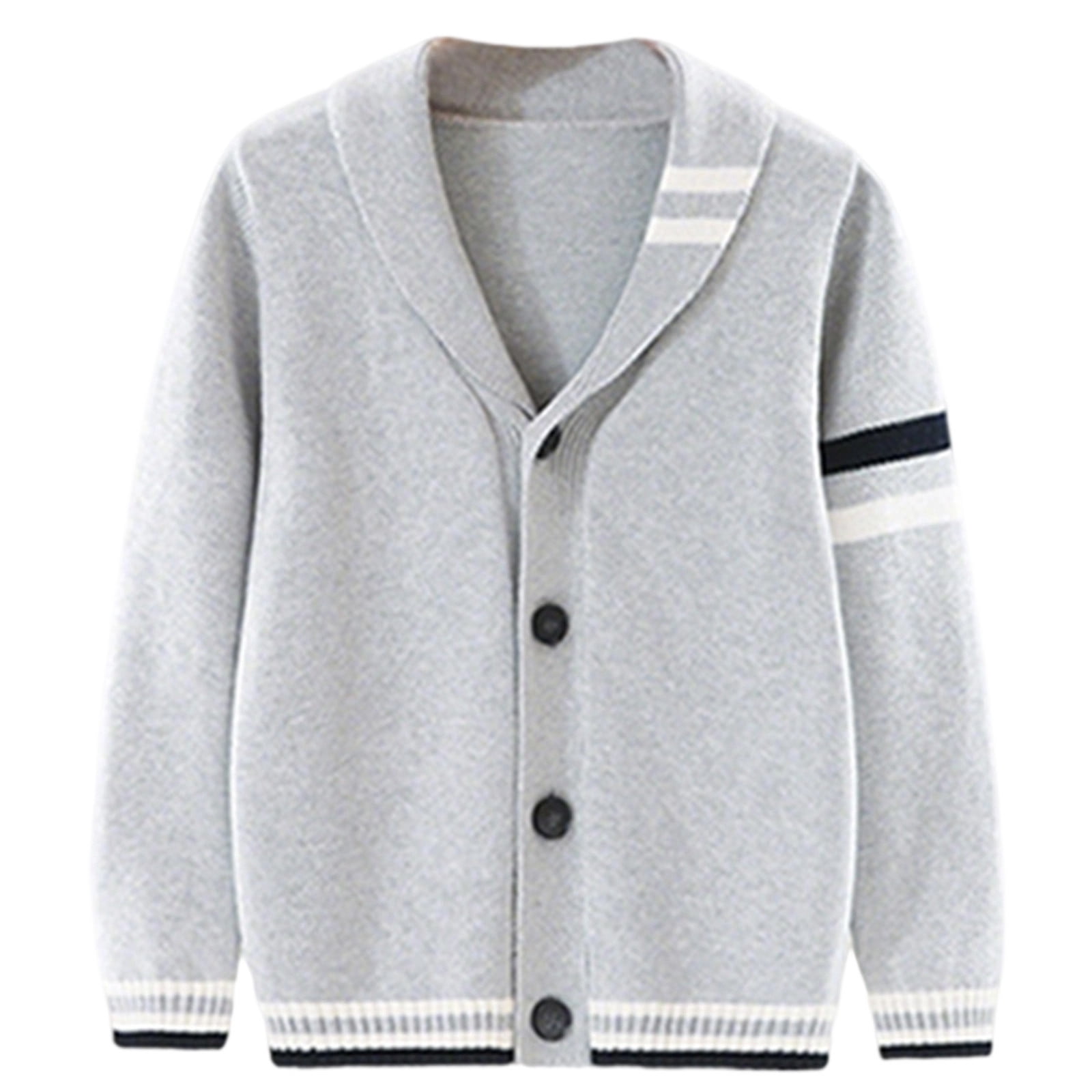 AWZXDE Boys Winter Jacket Kids School Sweater Cardigan Color Block ...