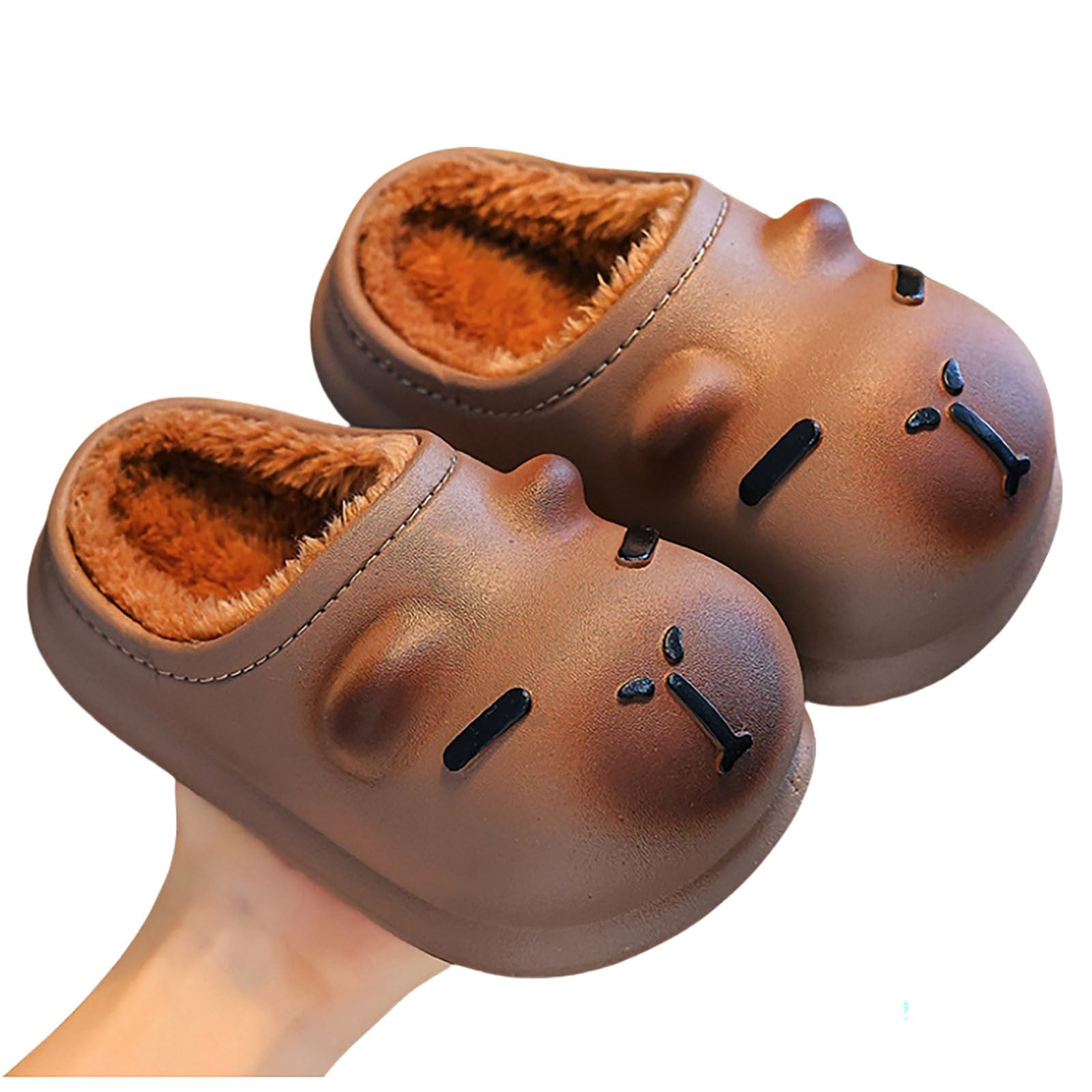 AWZXDE Capybara Themed Winter Girls Slippers Comfortable Soft Pile ...