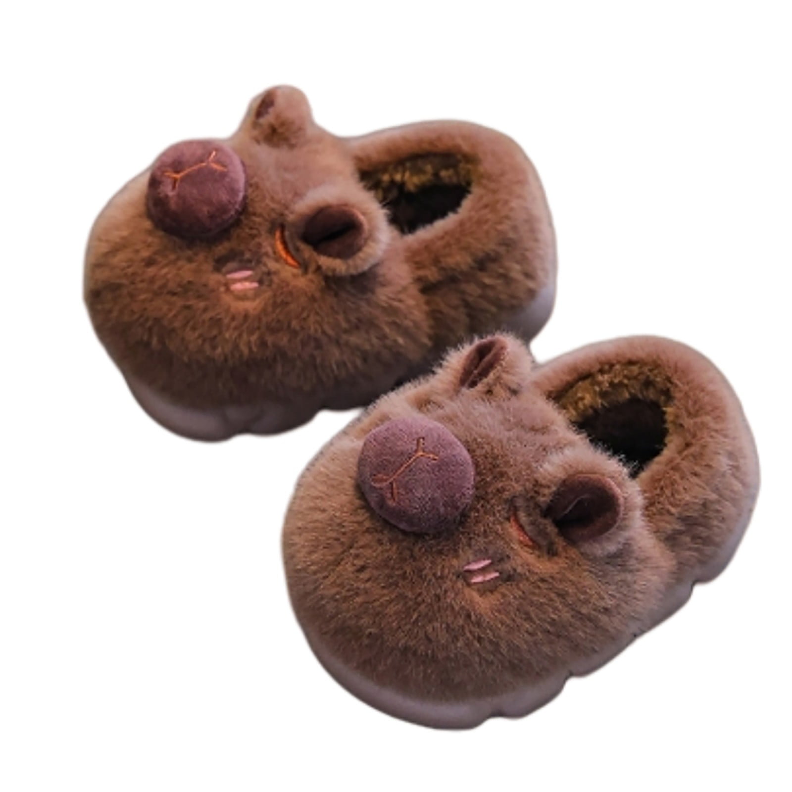 AWZXDE Capybara Themed Winter Girls Slippers Soft Pile Lined Indoor ...