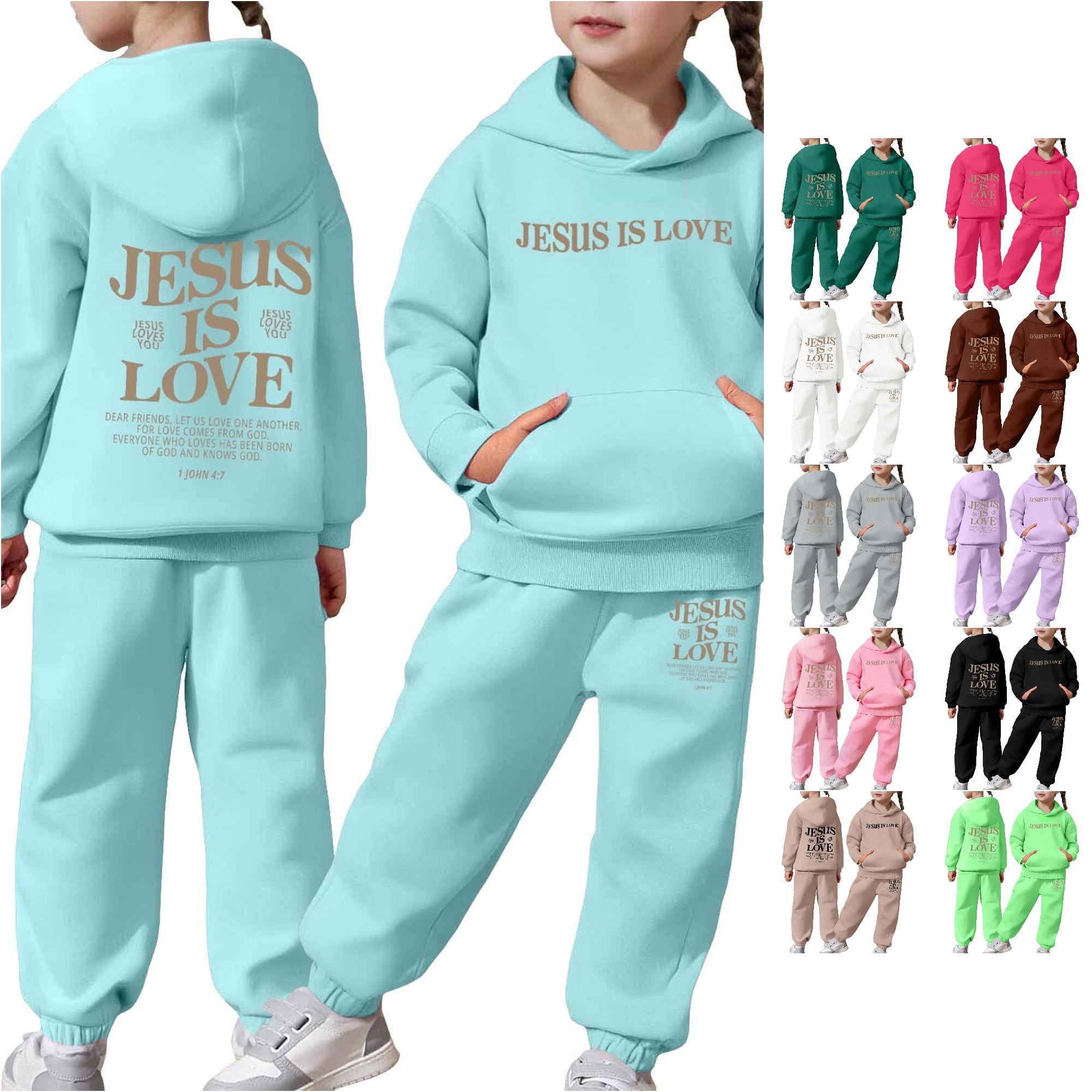 AWZXDE Child Toddler Long Sleeve Warm Hoodie Pullover Tops Pants Kids ...