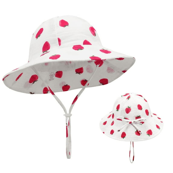 AWZXDE Children Adjustable Sun Hat with Drawstring Chin Strap Fruit ...
