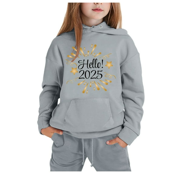 AWZXDE Children Bow Print Hoodie And Pants Two Piece Set Girls Clothing ...