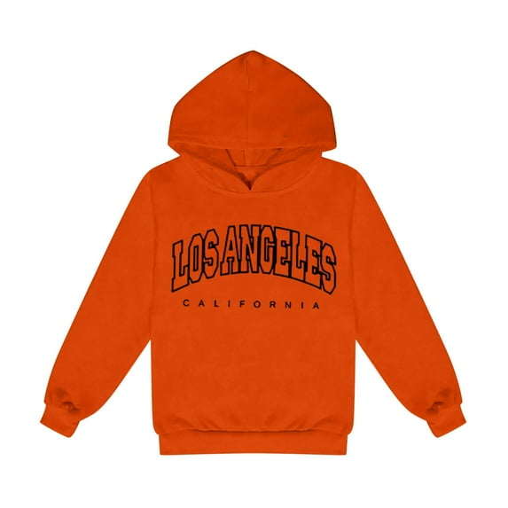 AWZXDE Childrens Solid Color Letter Print Casual Pullover Hoodie For ...