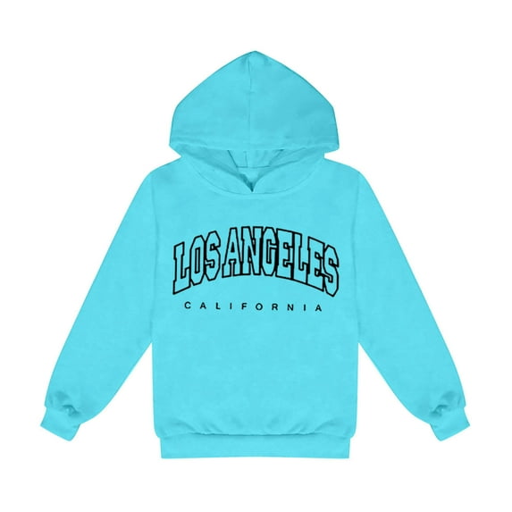 AWZXDE Childrens Solid Color Letter Print Casual Pullover Hoodie For ...