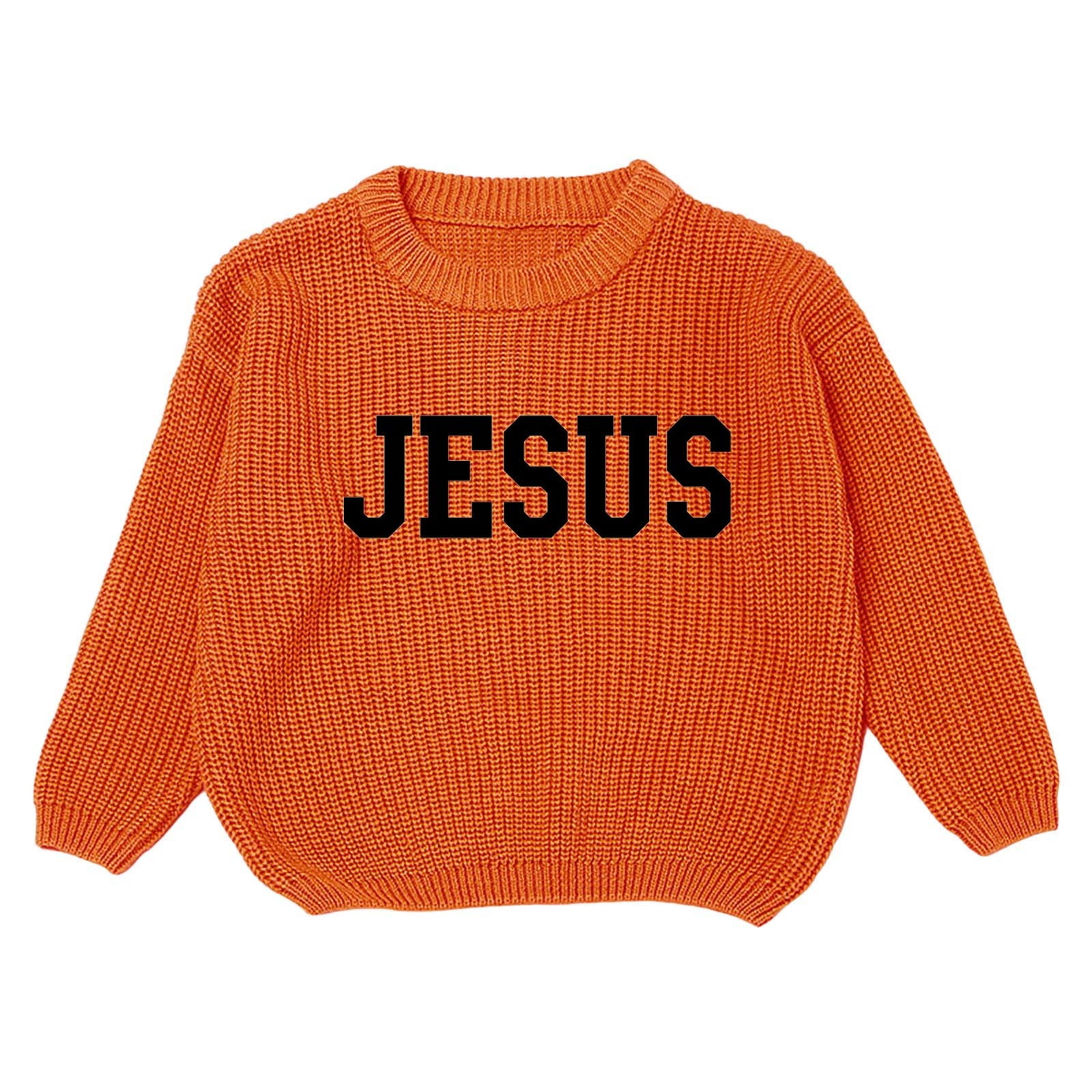 AWZXDE Childrens Sweater with Handcrafted Embroidery Letter Print Solid ...