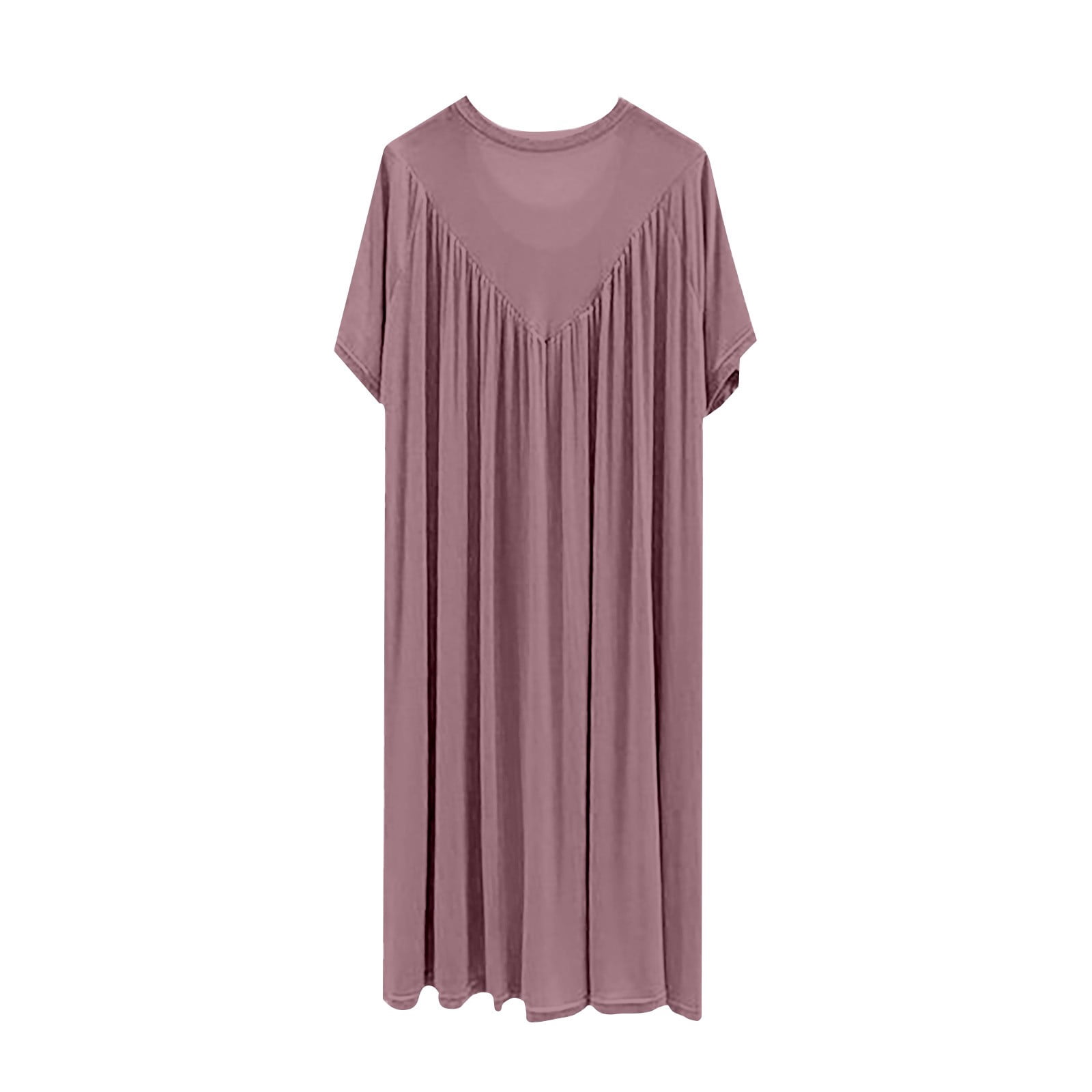 AWZXDE Comfortable Loose Fit Thin Round Neck Long Dress for Women Home ...