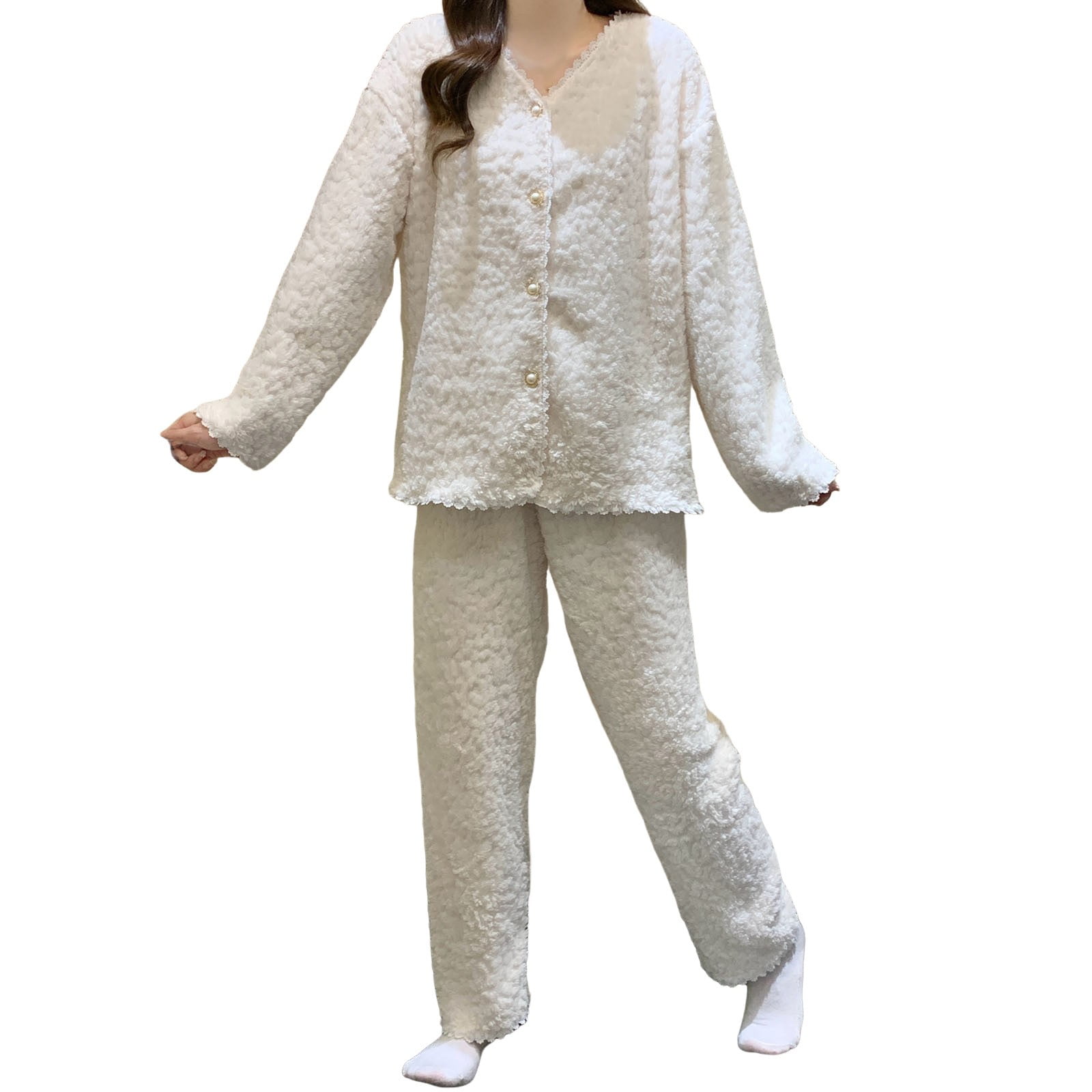 AWZXDE Comfortable Relax Pajamas Long Sleeve Plus Loose Fit Sizes ...