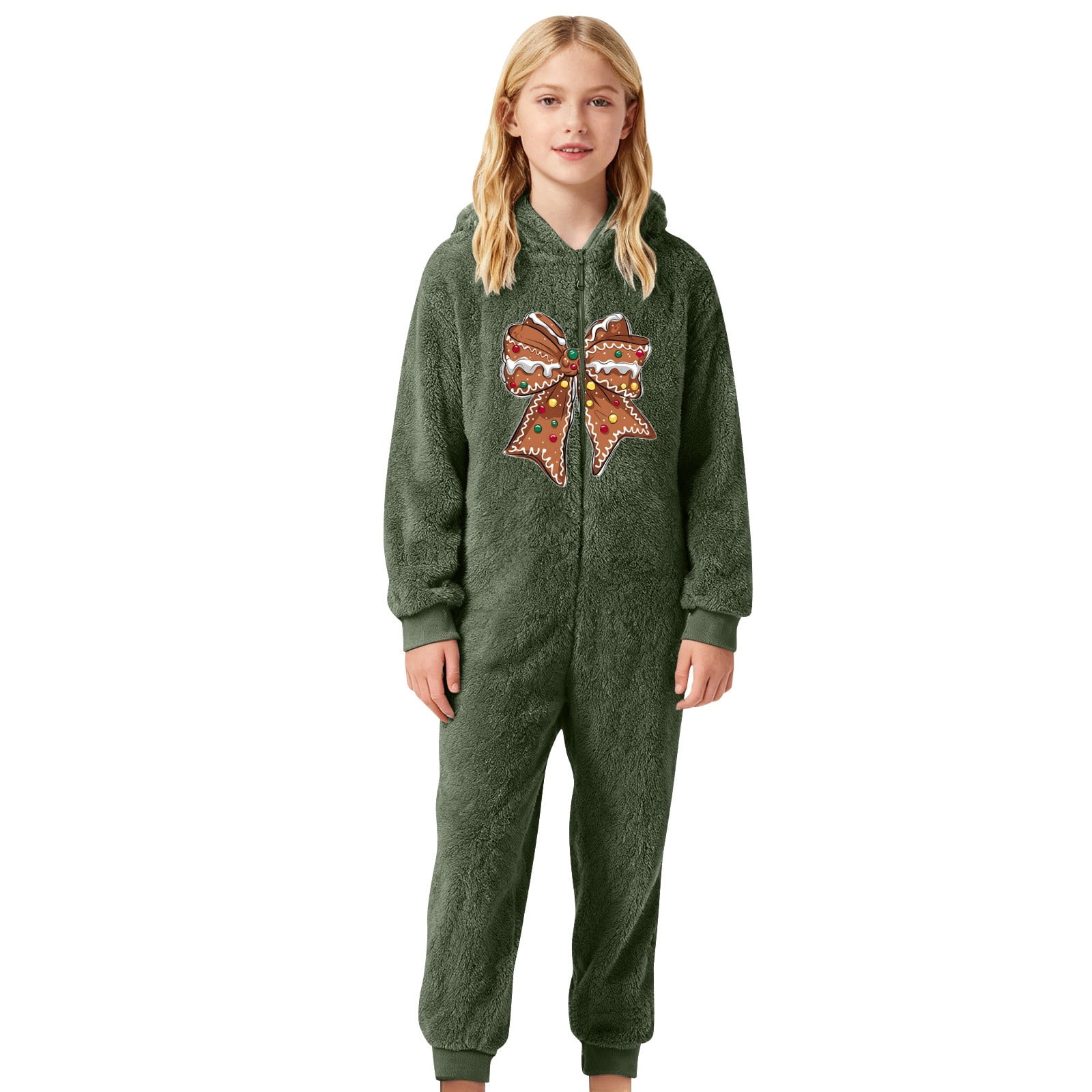 AWZXDE Cozy Hooded Romper Jumpsuit For Girls Warm Winter Playwear Soft Loungewear Toddler Kids ...