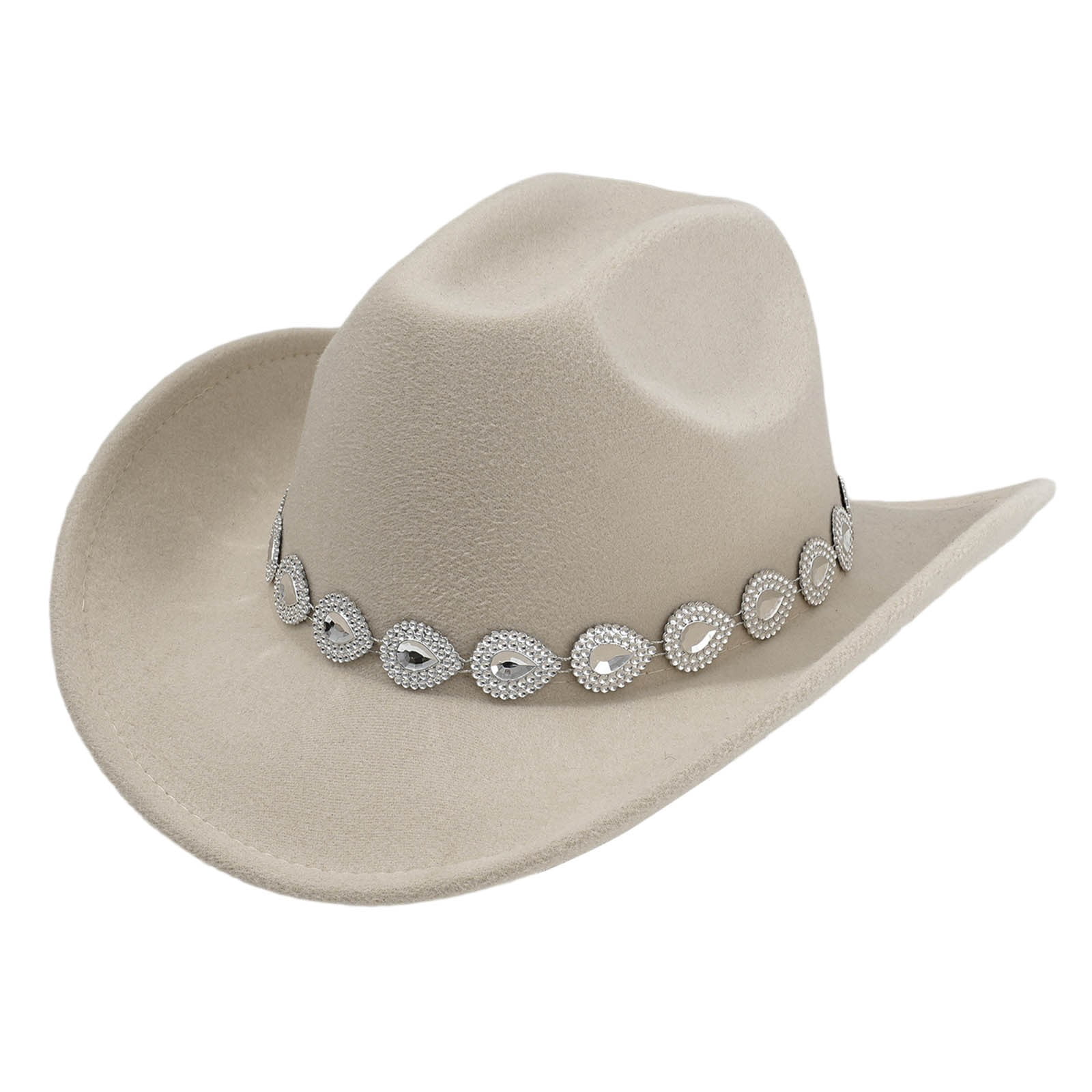AWZXDE Elegant Women's Classic Cowboy Hat with Curved Brim and Crushed ...