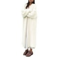 AWZXDE Fall Winter Solid Color Long Cardigan Fashion Casual Lazy Style ...