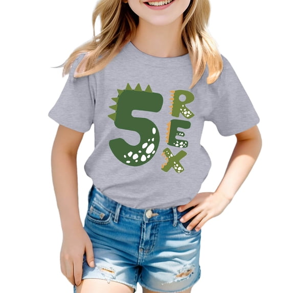 AWZXDE Fashion Casual Letter Print Short Sleeve T Shirt For Girls ...