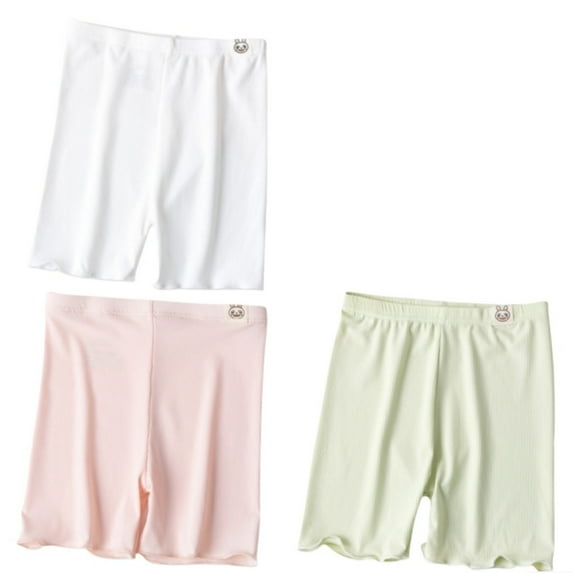 AWZXDE Girls 3 Pack Blended Fabric Shorts For Girls Bowknot Lace Trim ...