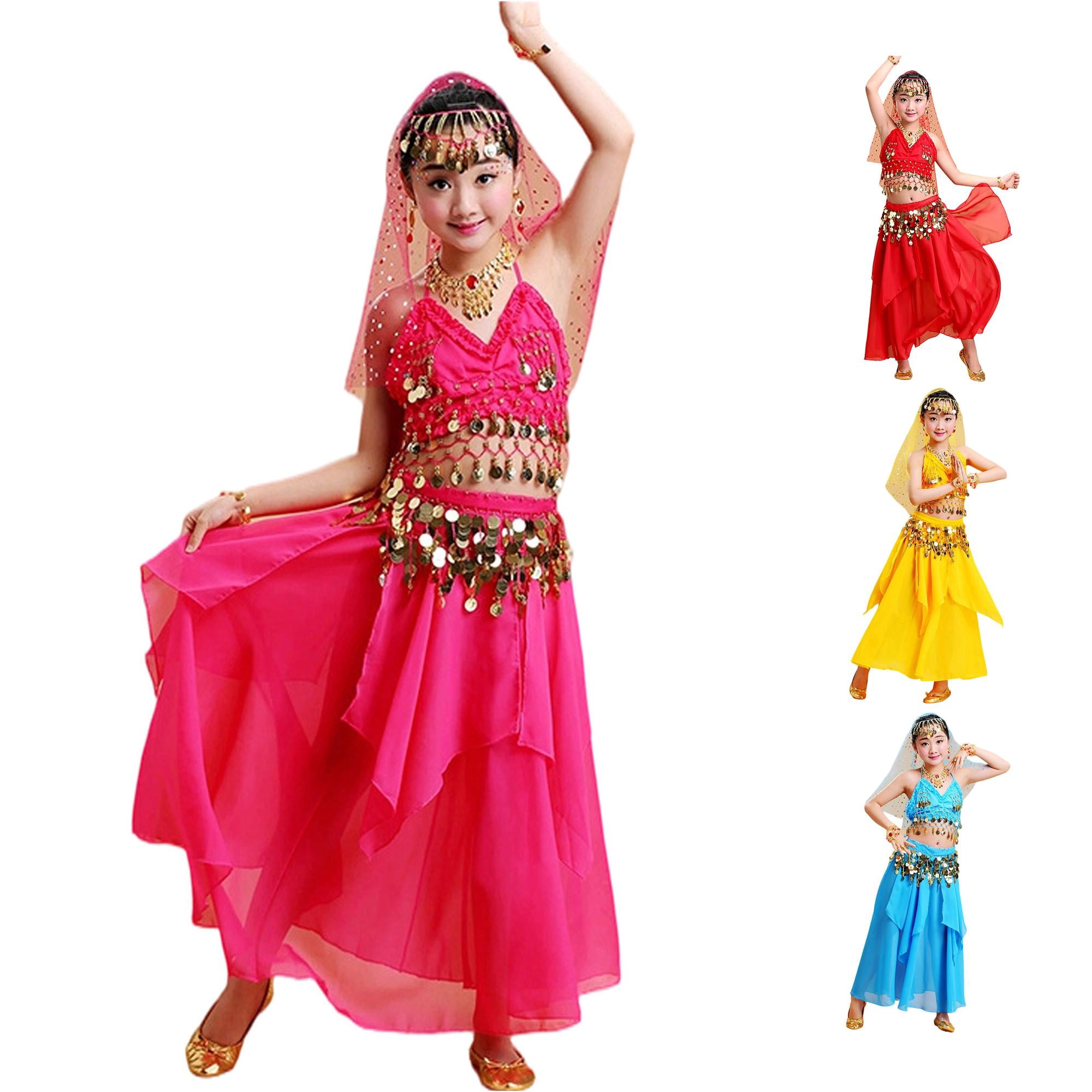 AWZXDE Girls Belly Dance Outfit Ethnic Performance Dress Stage Kids ...