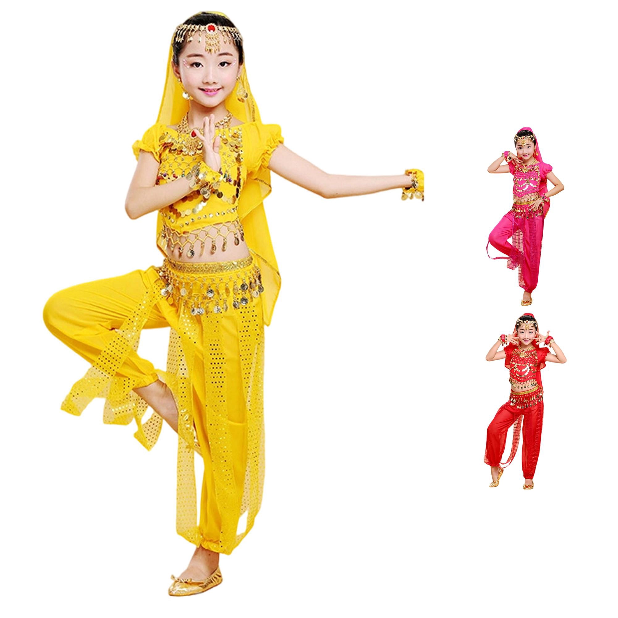 AWZXDE Girls Belly Dance Outfit Kids Practice Ethnic Stage Performance ...